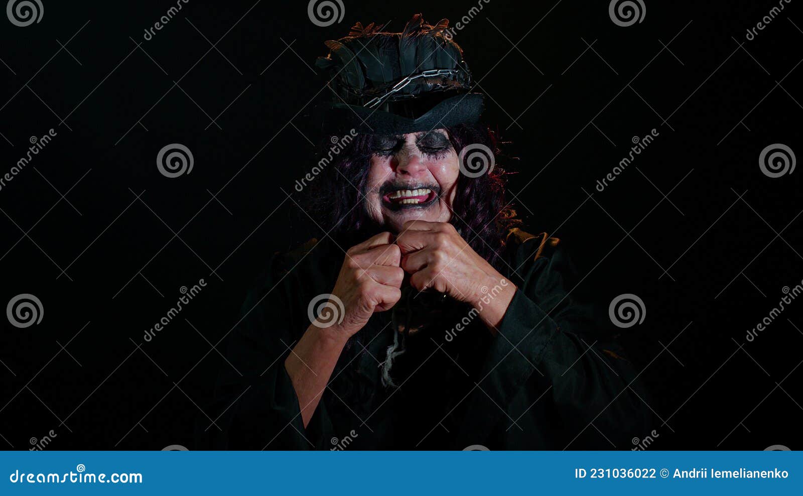 Upset Disappointed Sinister Woman In Costume Of Halloween Witch Wipes