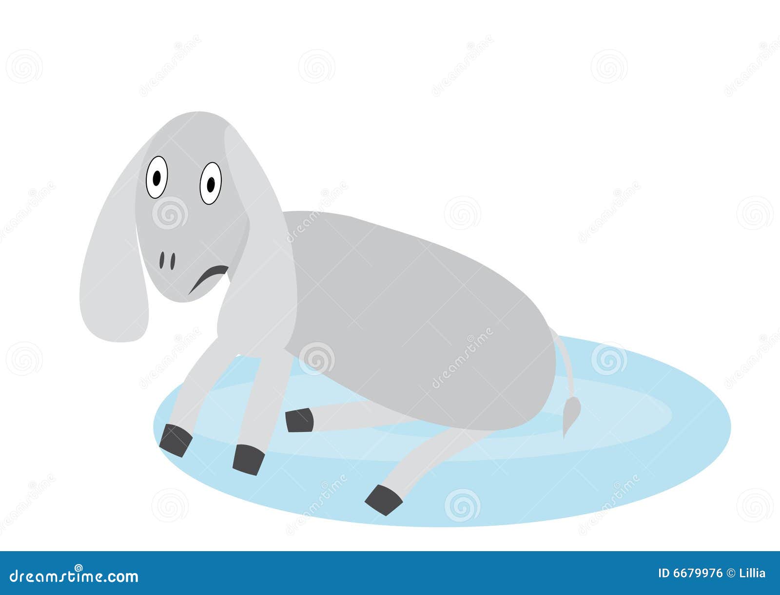 Upset Donkey In Pool Picture. Image: 6679976