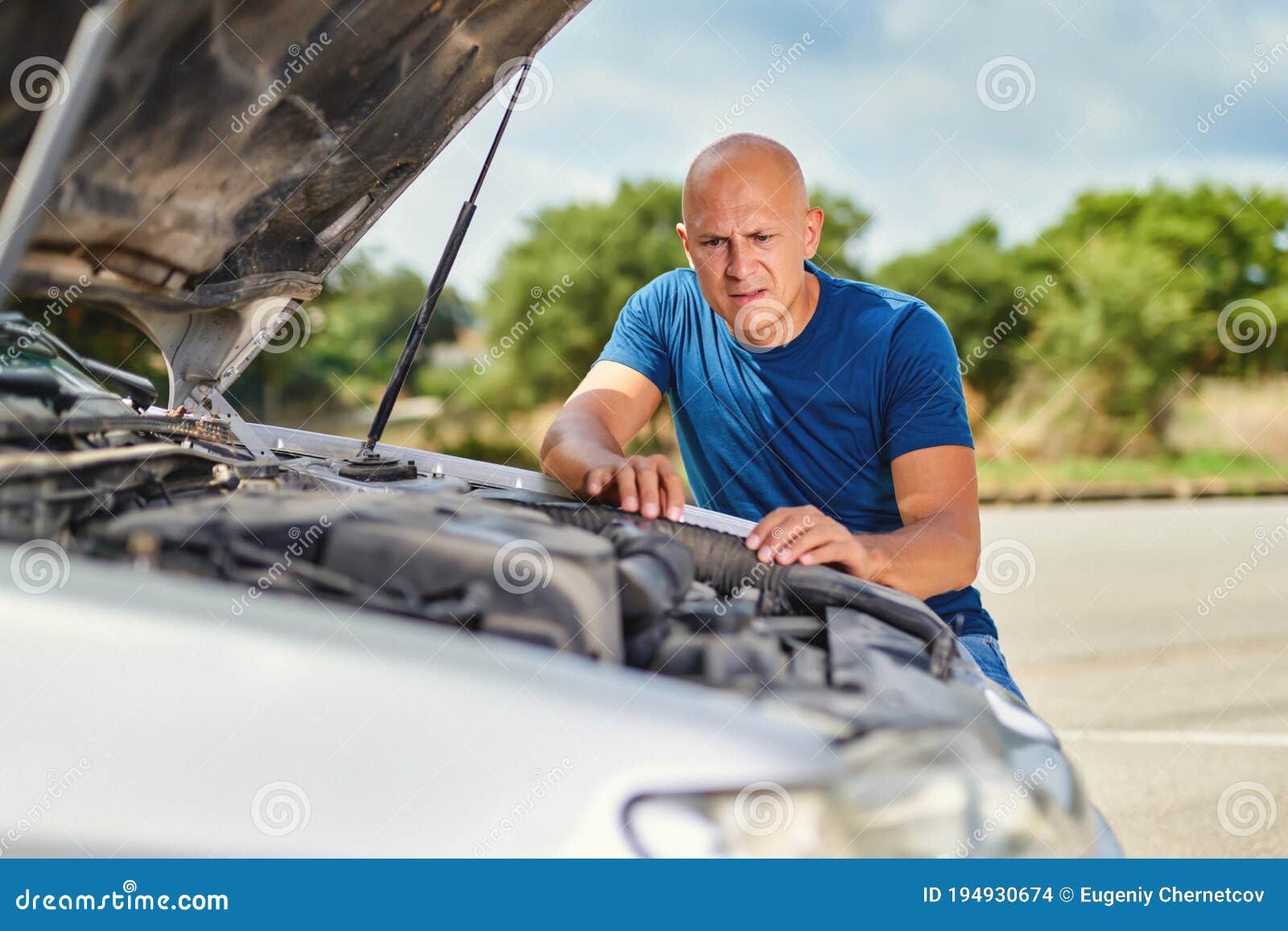 Driver Man in Front Car Collision Accident in Road Stock Photo - Image ...