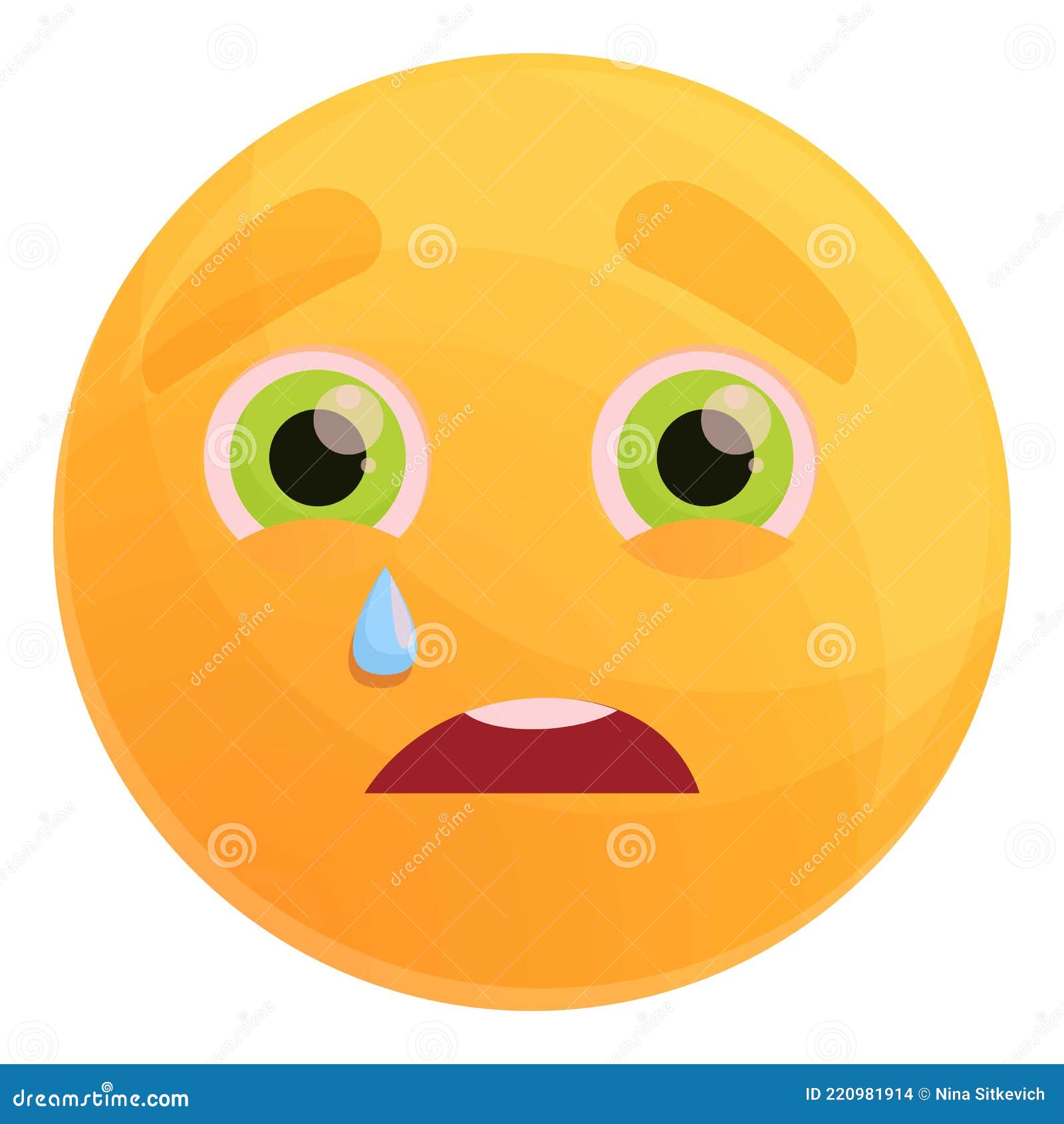 Upset Emoticon Icon, Cartoon Style Stock Vector - Illustration of mood ...