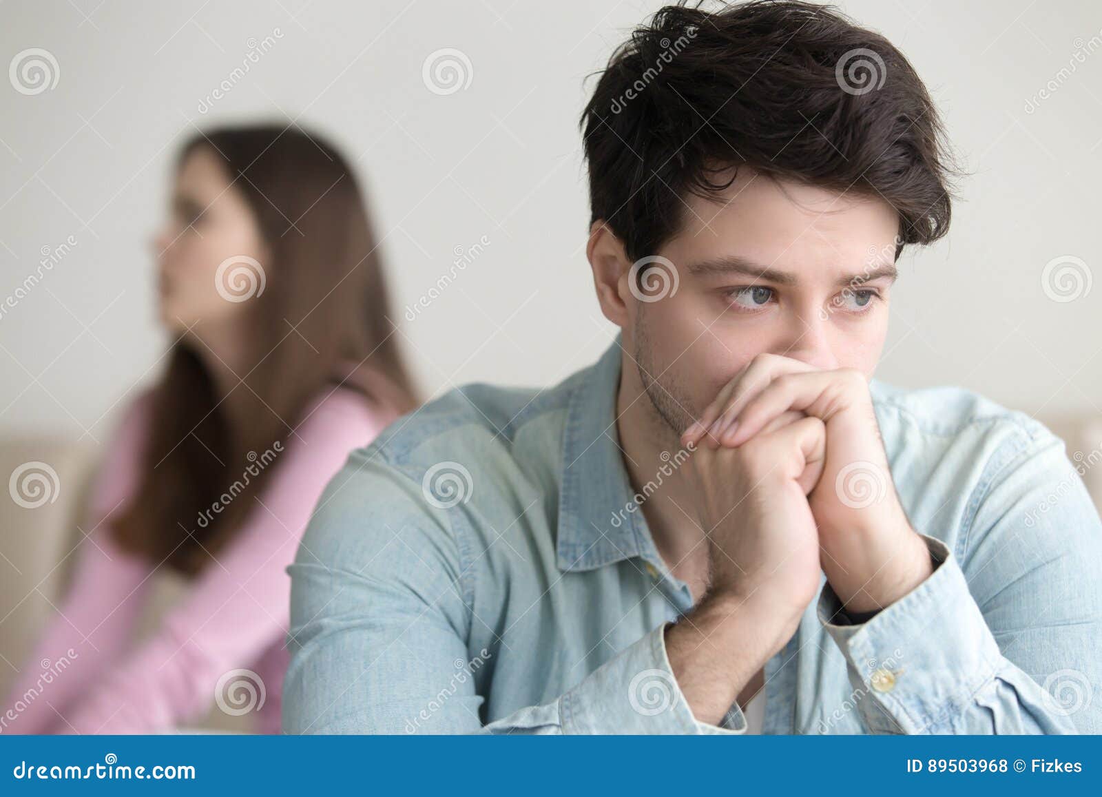 Upset Guy Deep in Thoughts, Argument with Girlfriend, Financial Stock ...