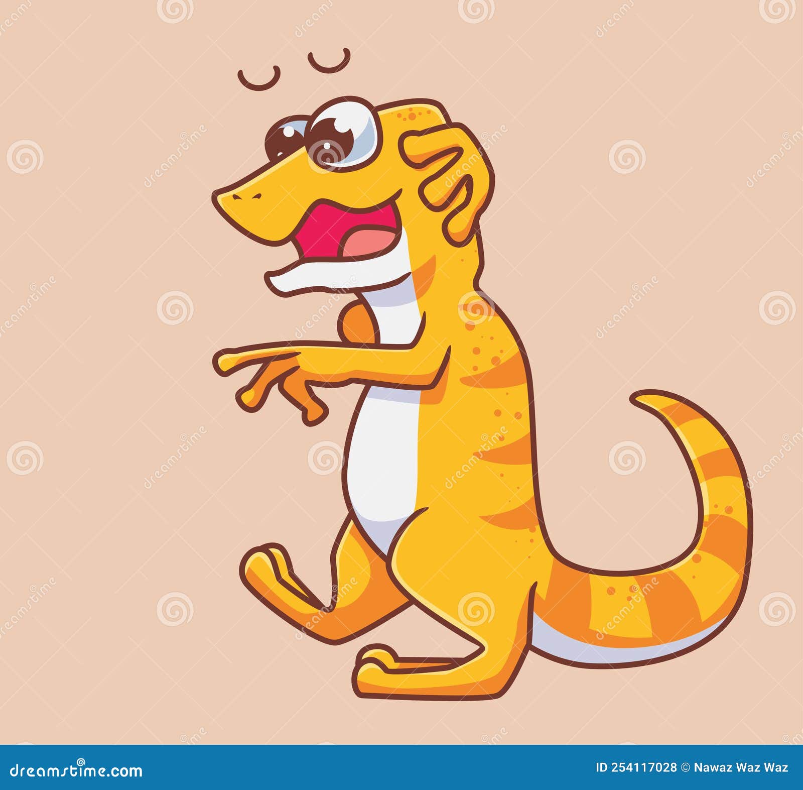 Upset Lizard Expression. Isolated Animal Illustration. Flat Style Sticker Icon Premium Vector ...