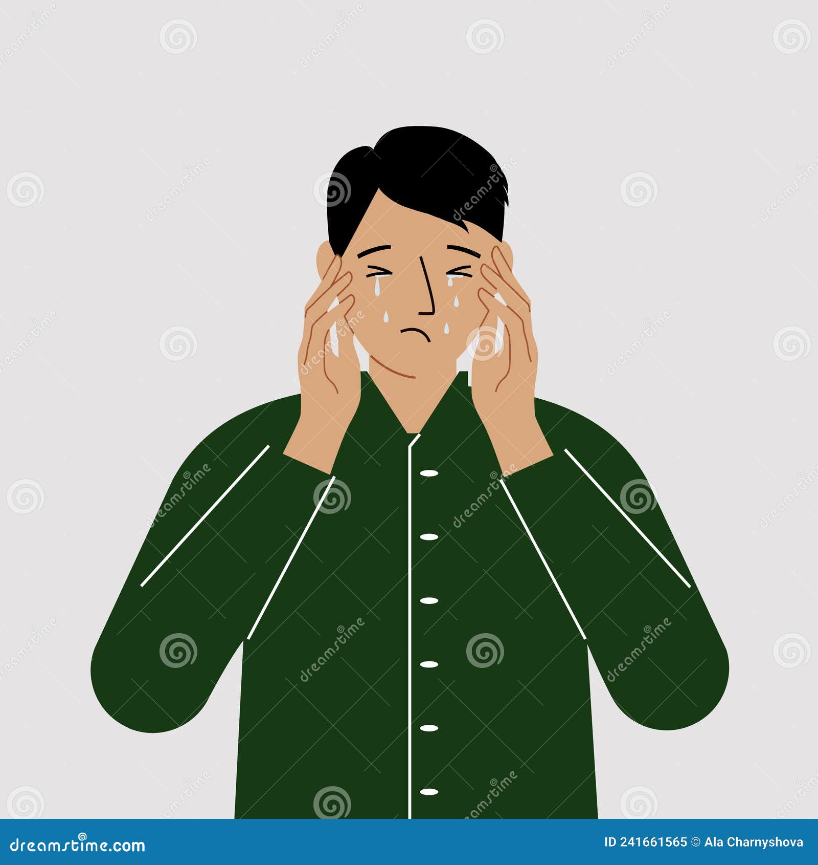 Upset Man Cries and Holds His Head with His Hands. the Concept of ... Upset Man Cries and Holds His Head with His Hands. the Concept of ...