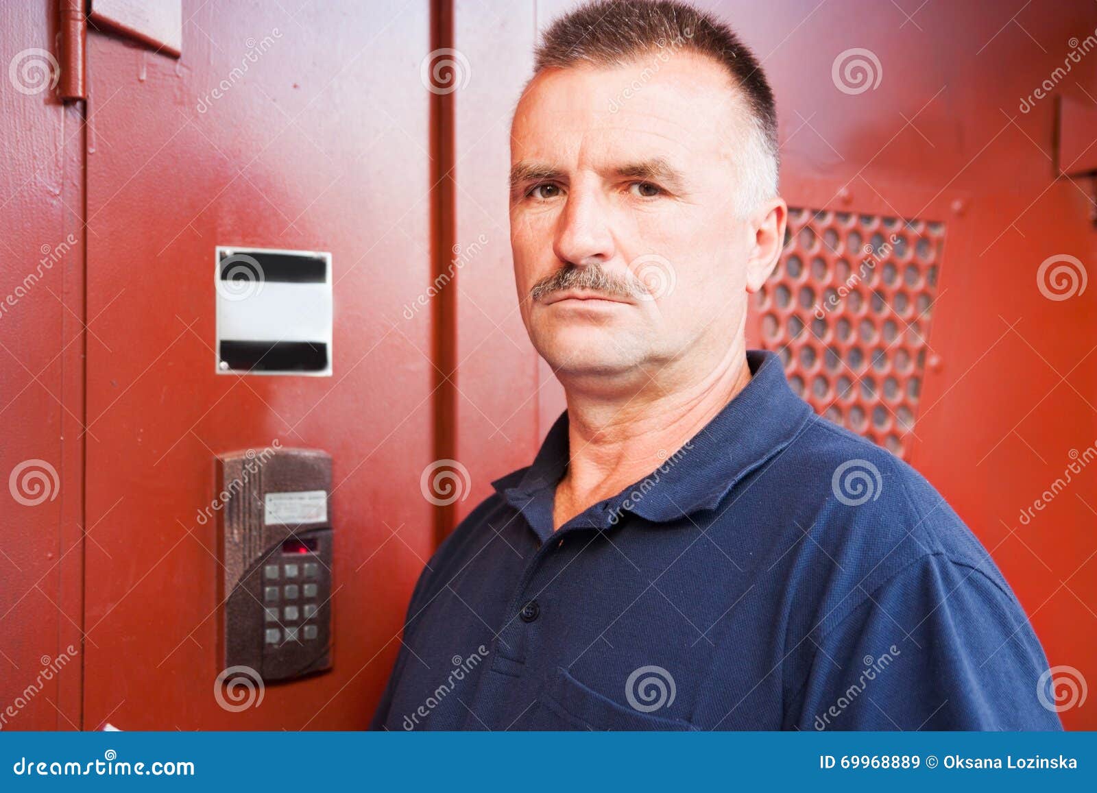 Upset man and intercom stock image. Image of phone, install - 69968889