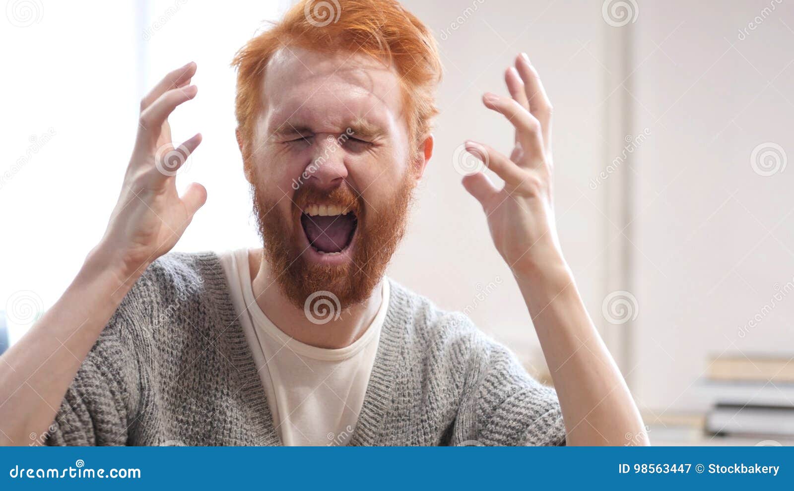 Upset Man Screaming, Going Crazy Stock Image - Image of emotional ...