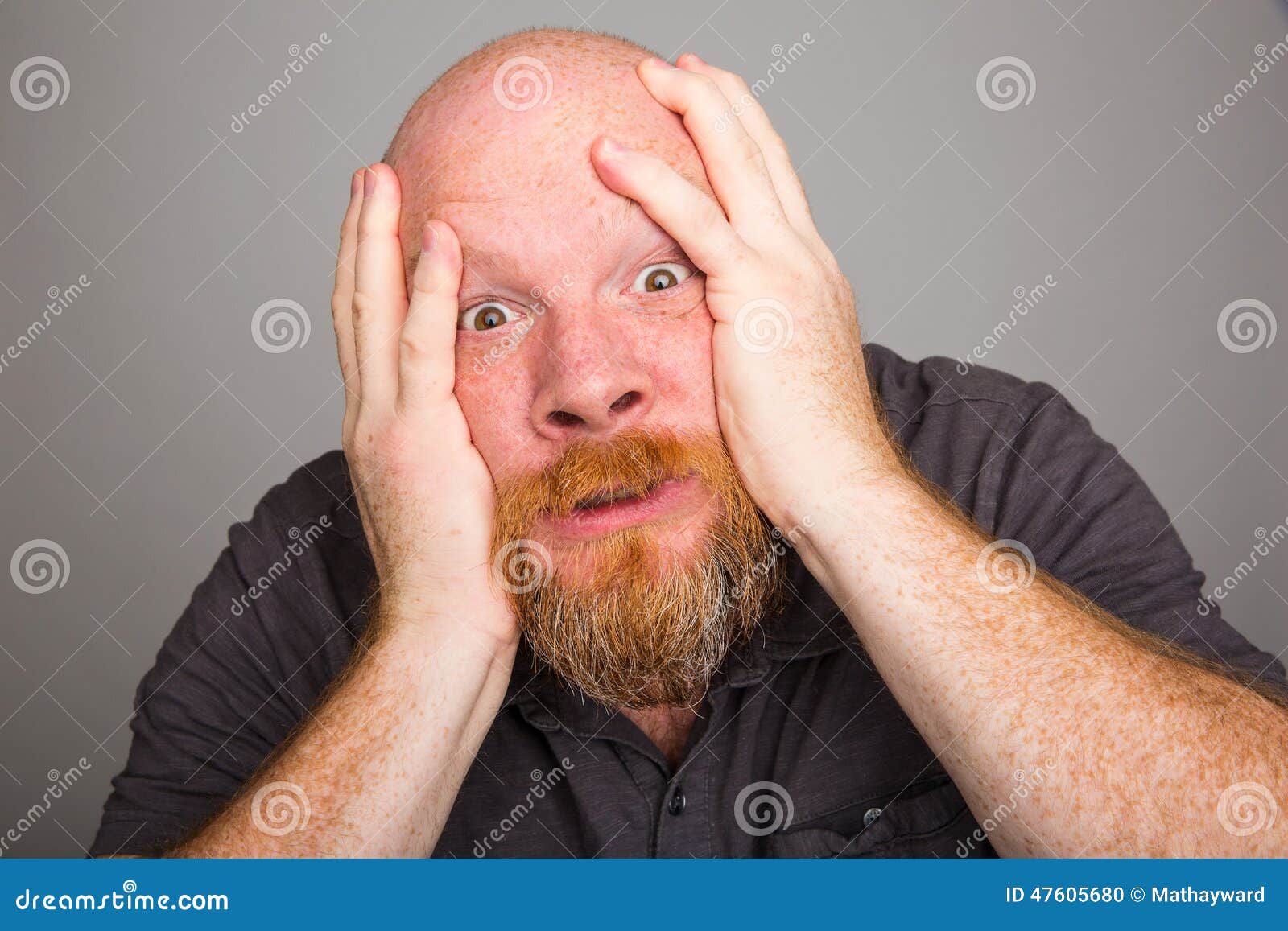 Upset man stock photo. Image of head, caucasian, holding - 47605680