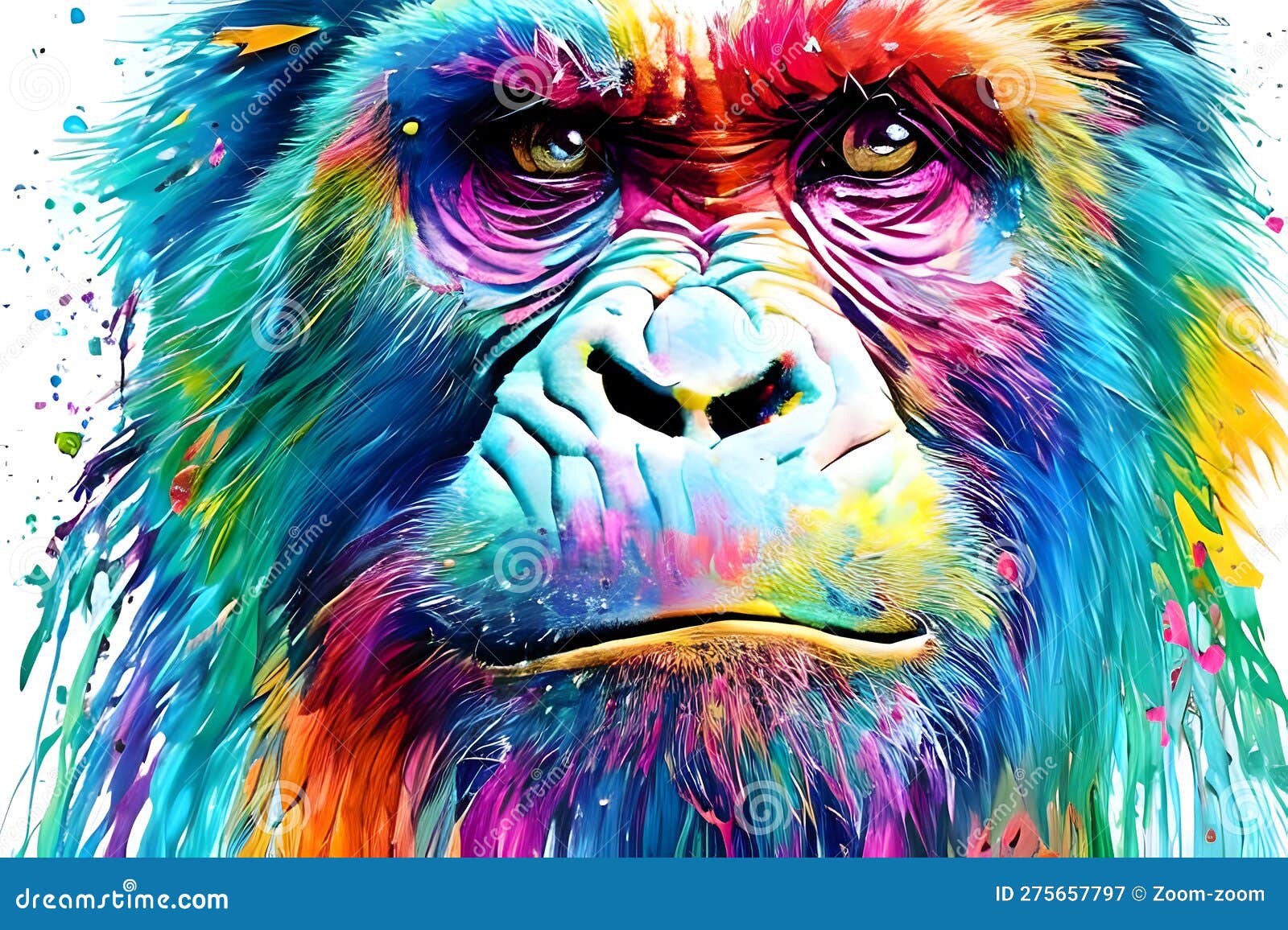 Upset monkey portrait stock illustration. Illustration of monkey ...