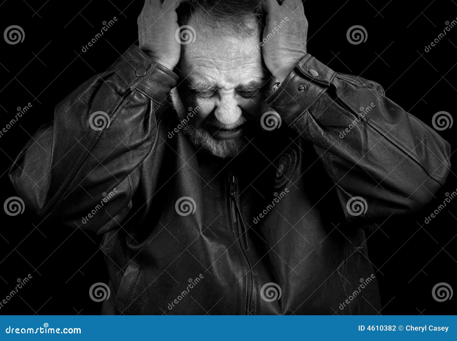 Upset Older Man stock photo. Image of headache, closed - 4610382