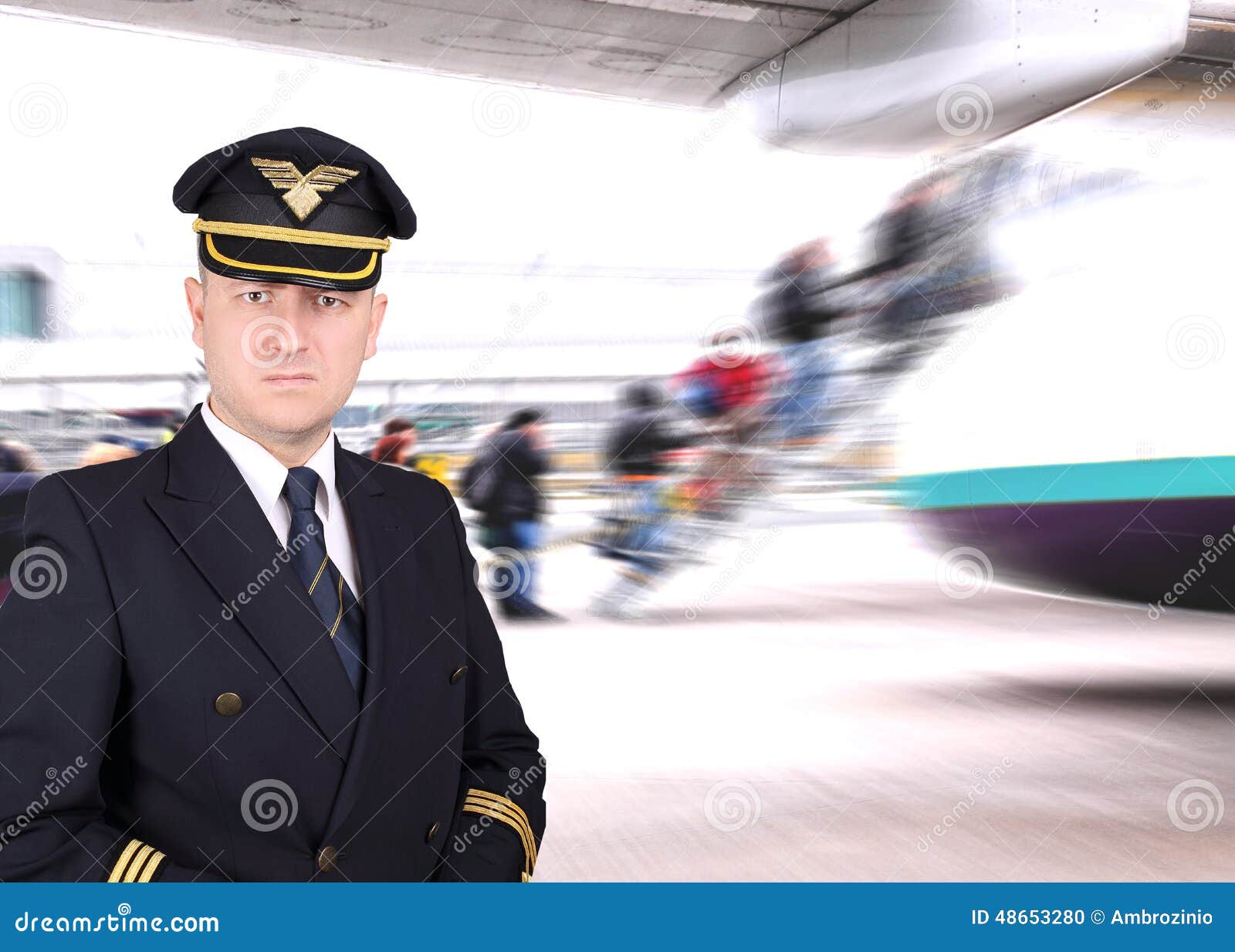 Upset Pilot Waiting for the Departure Stock Photo - Image of background ...