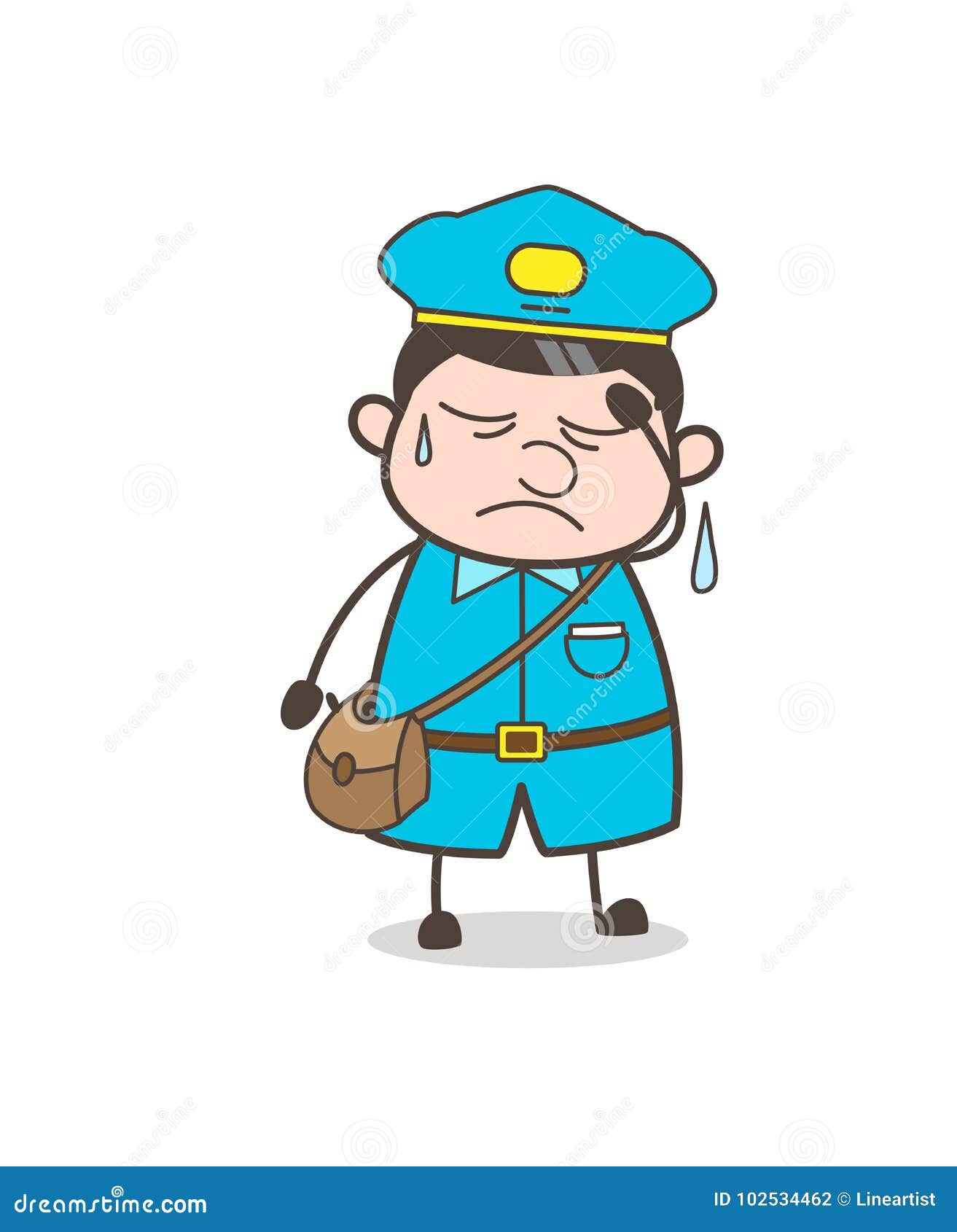 Upset Postman Disappointed Face Expression Vector Stock Illustration ...