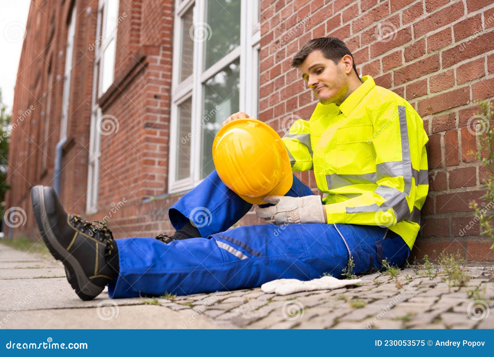 Upset Sad Construction Worker Stock Image - Image of portrait ...