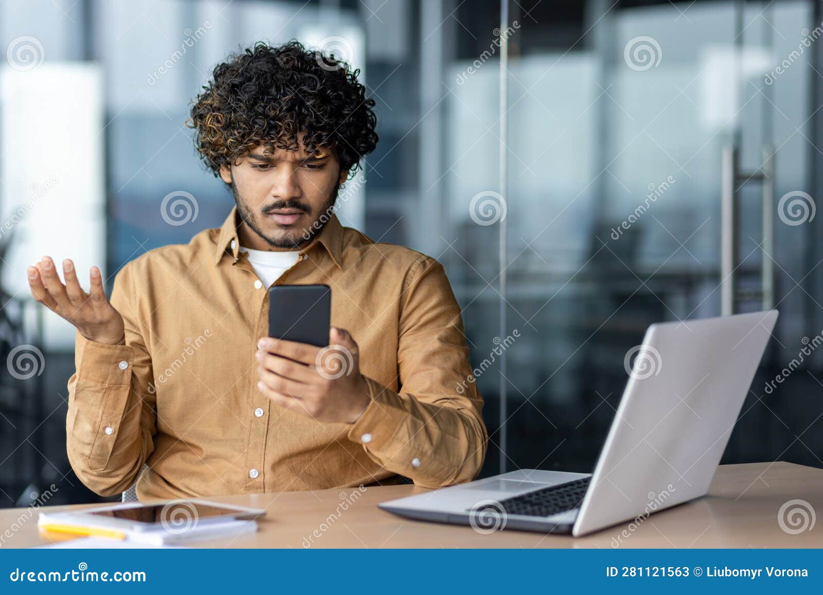 Upset and Sad Man at Workplace Inside Office, Businessman at Work ...