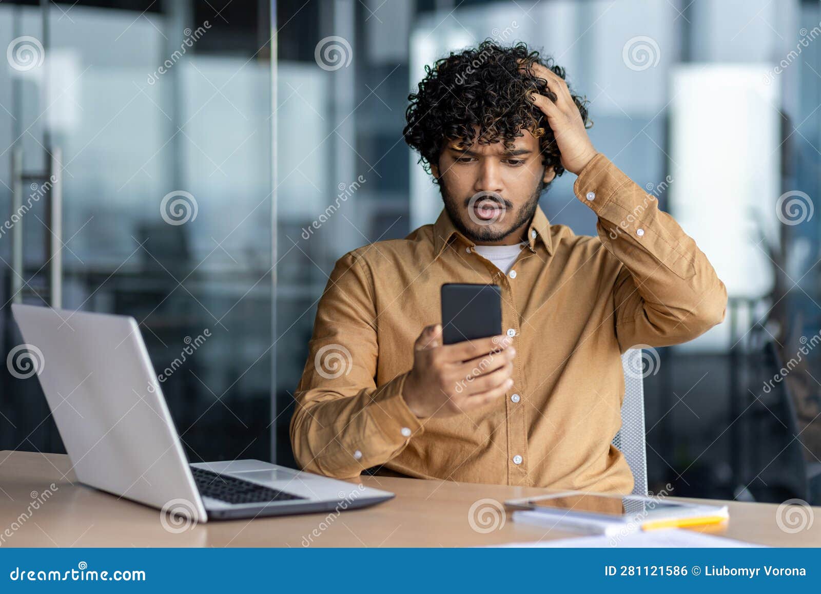 Upset and Sad Man at Workplace Inside Office, Businessman at Work ...
