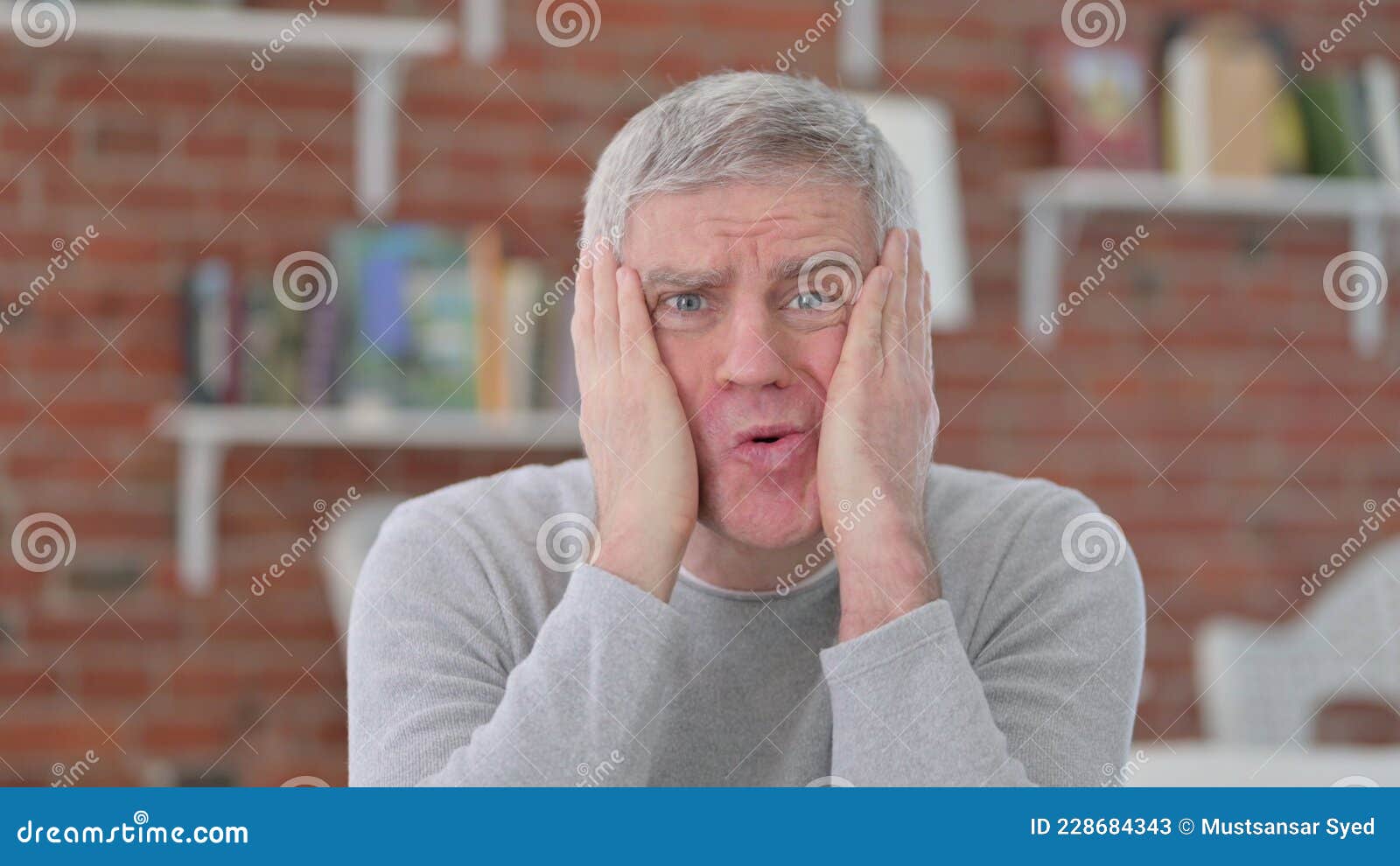 Upset Old Man Reacting To Failure Stock Image - Image of crash ...