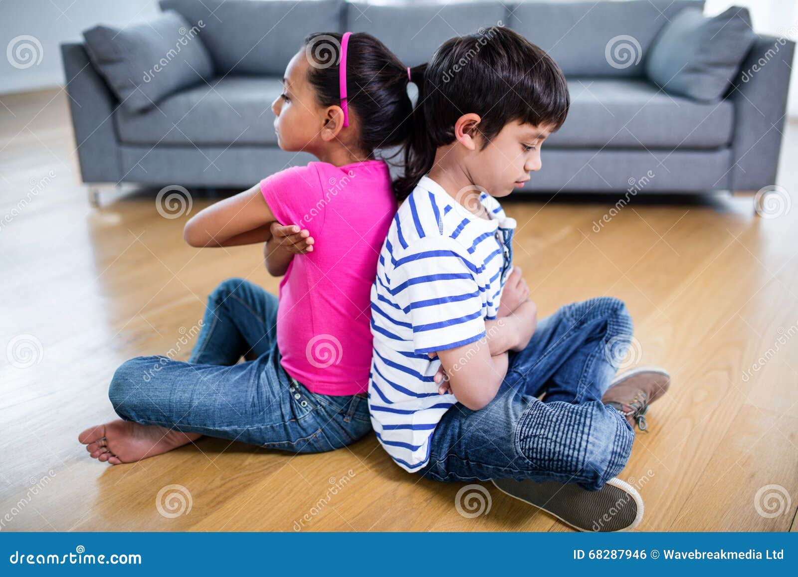 Upset Siblings Ignoring Each Other At Home Royalty-Free Stock Image ...