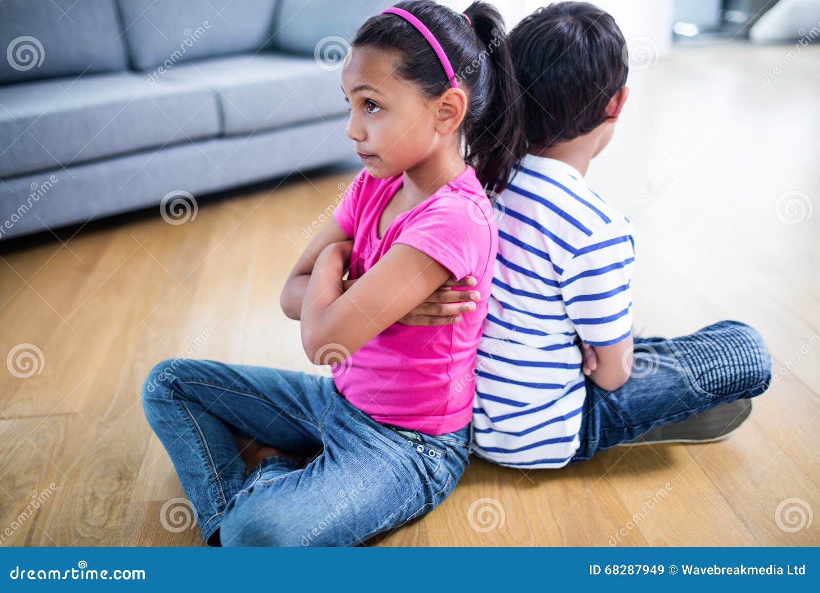 Upset Siblings Ignoring Each Other Stock Photography | CartoonDealer ...