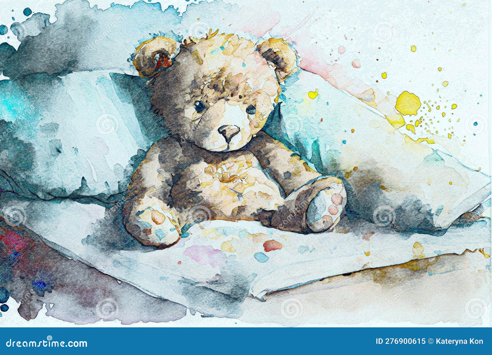 Upset Sick Man Lying In Bed And Thinking About His Problems, Pain ...