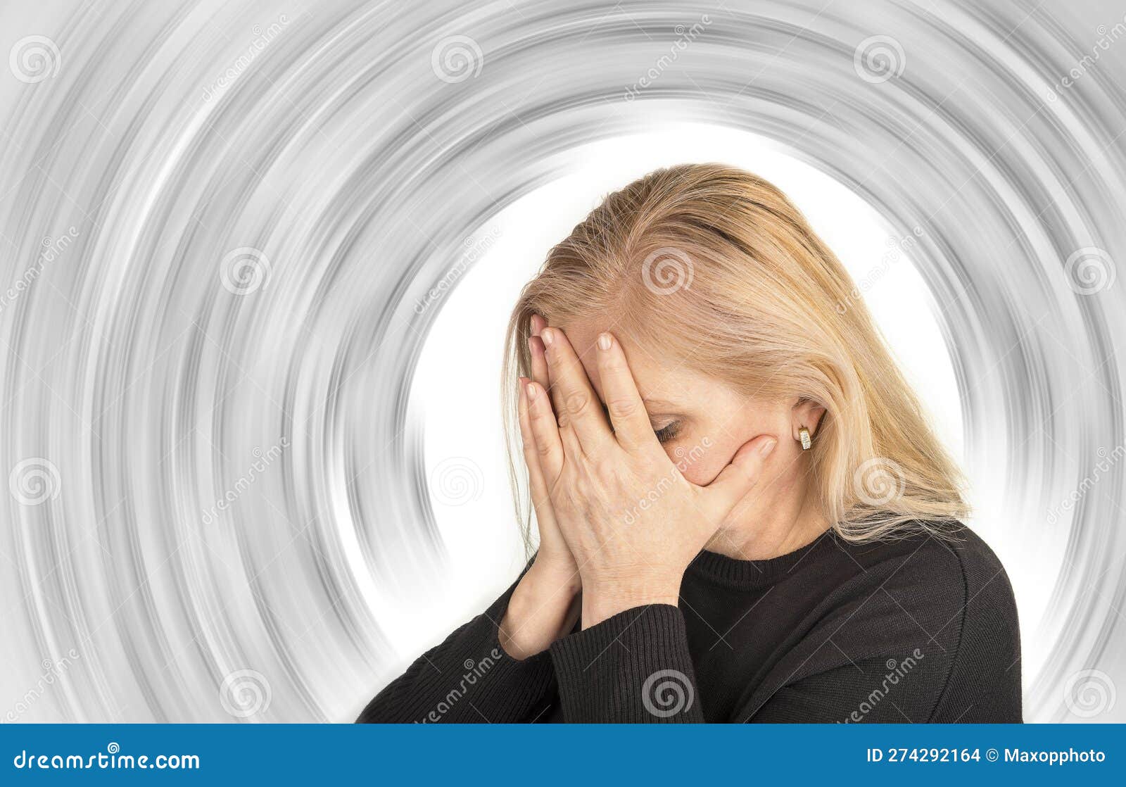 Upset Stressed Old Woman with Mental Disorders Stock Photo - Image of ...