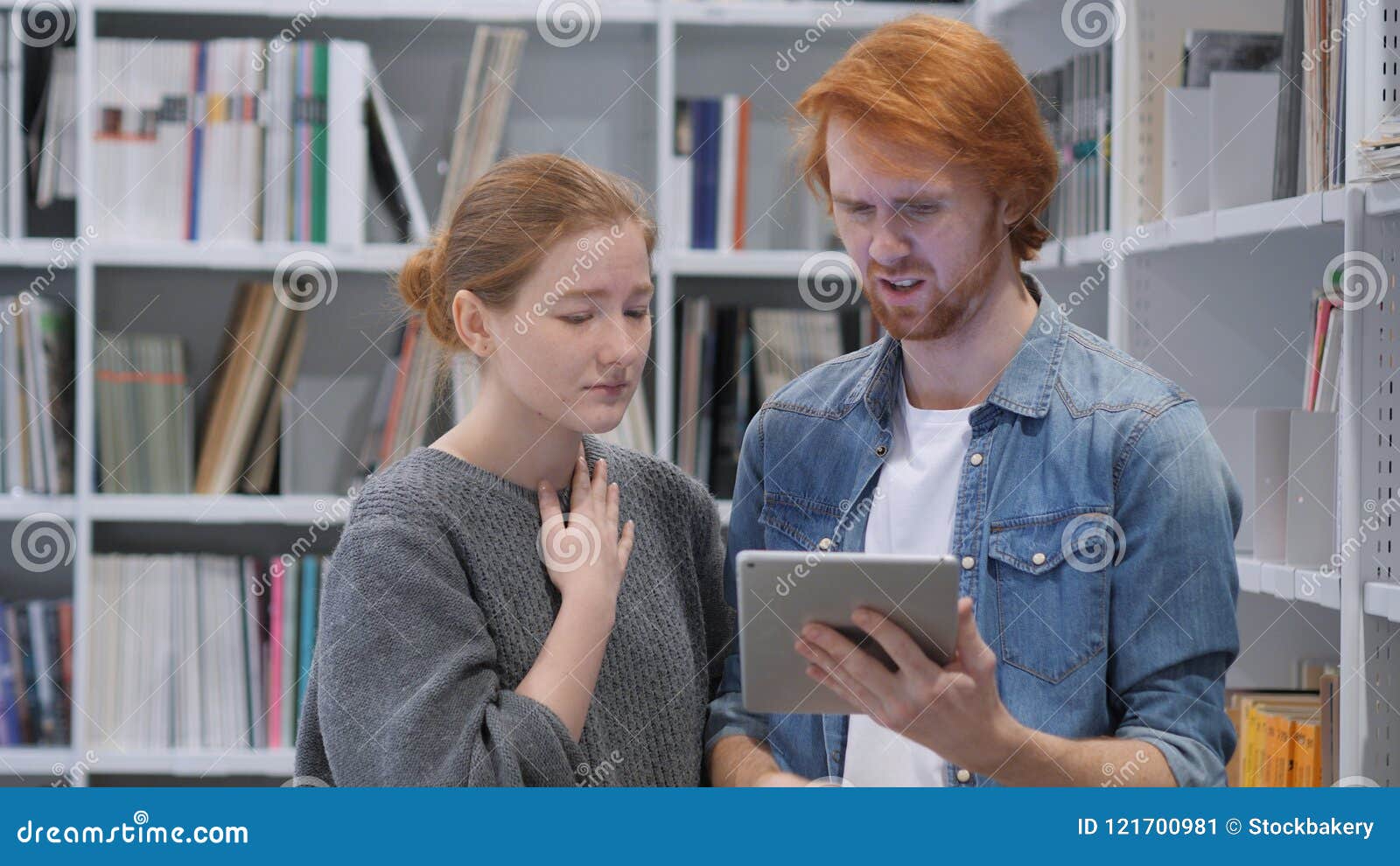 UPset Teammates after Reading Loss Email on Tablet Stock Image - Image ...