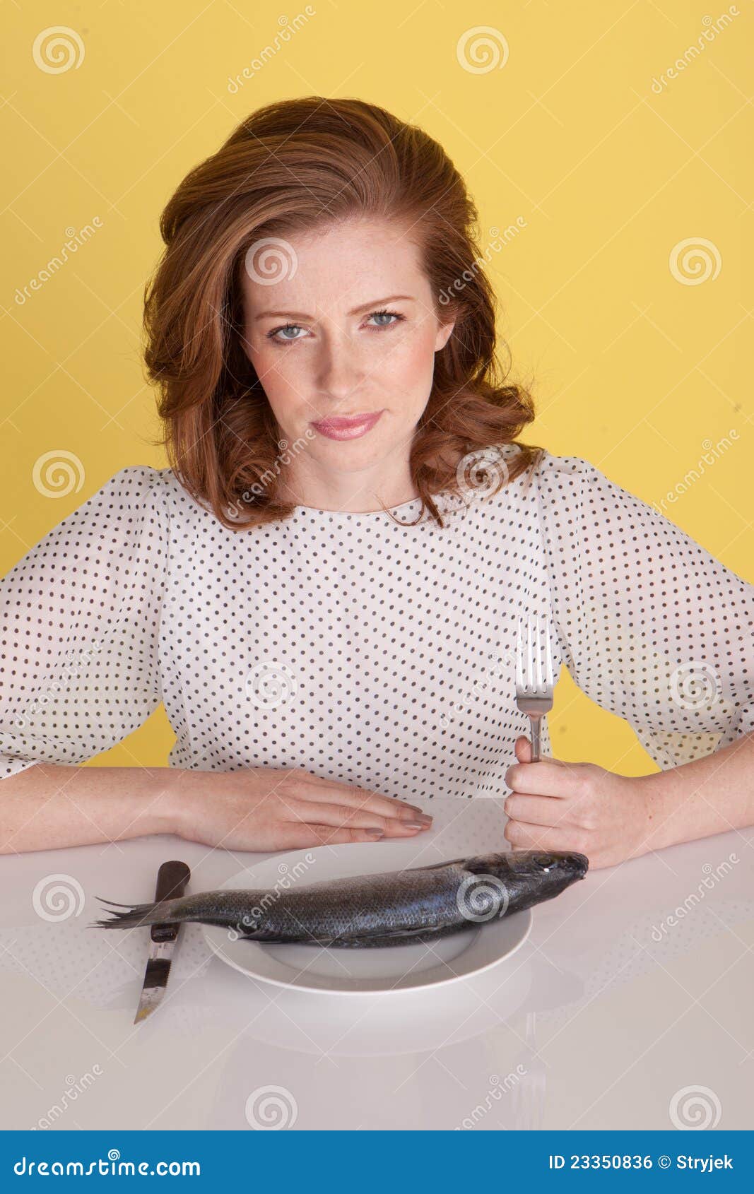 Upset Woman with Fish stock photo. Image of behaviour - 23350836