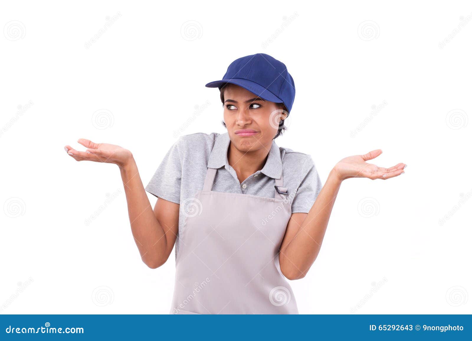 Upset Woman Worker Shrugging Stock Image - Image of professional ...
