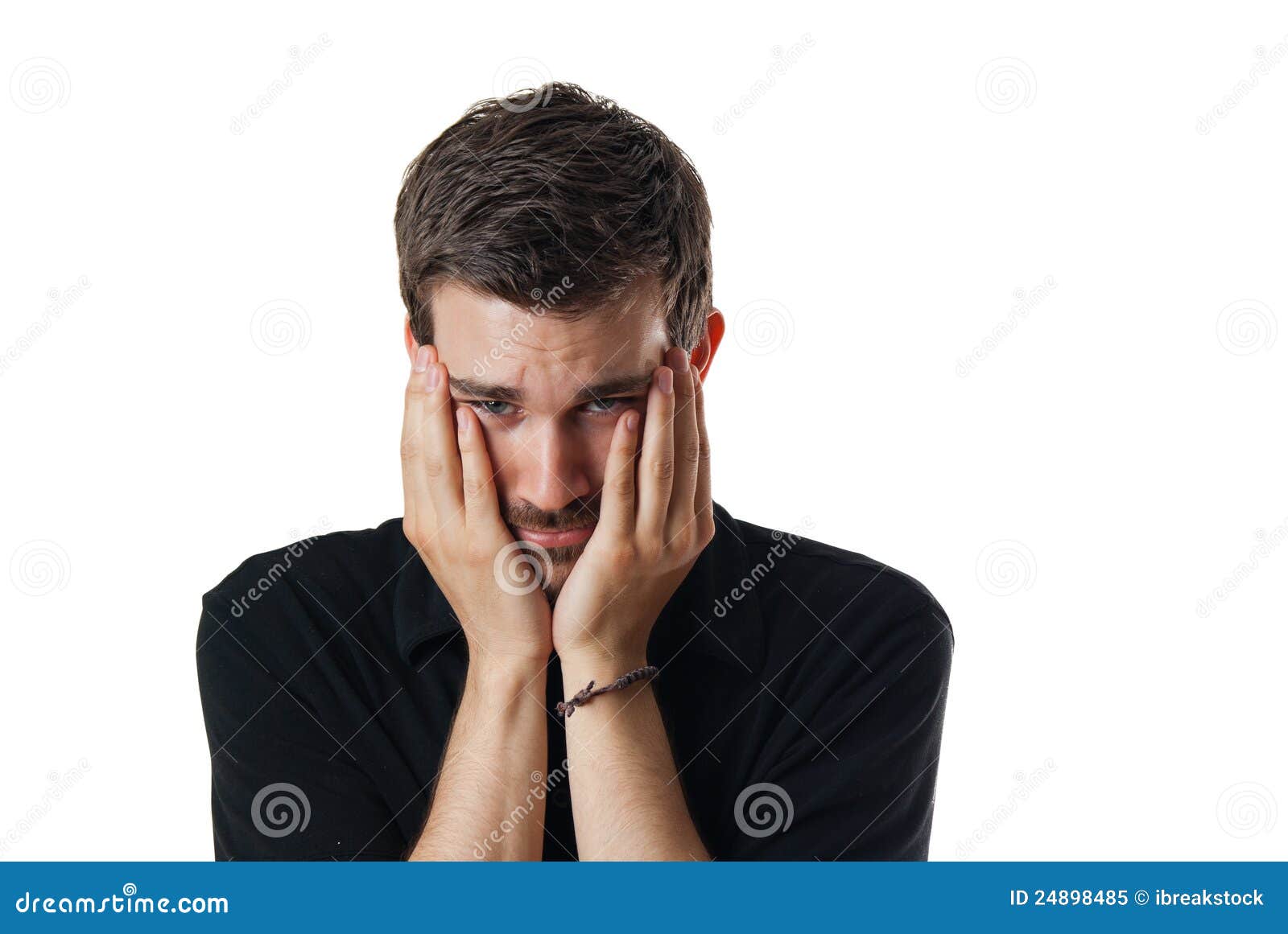 Upset worried young man stock image. Image of male, expression - 24898485