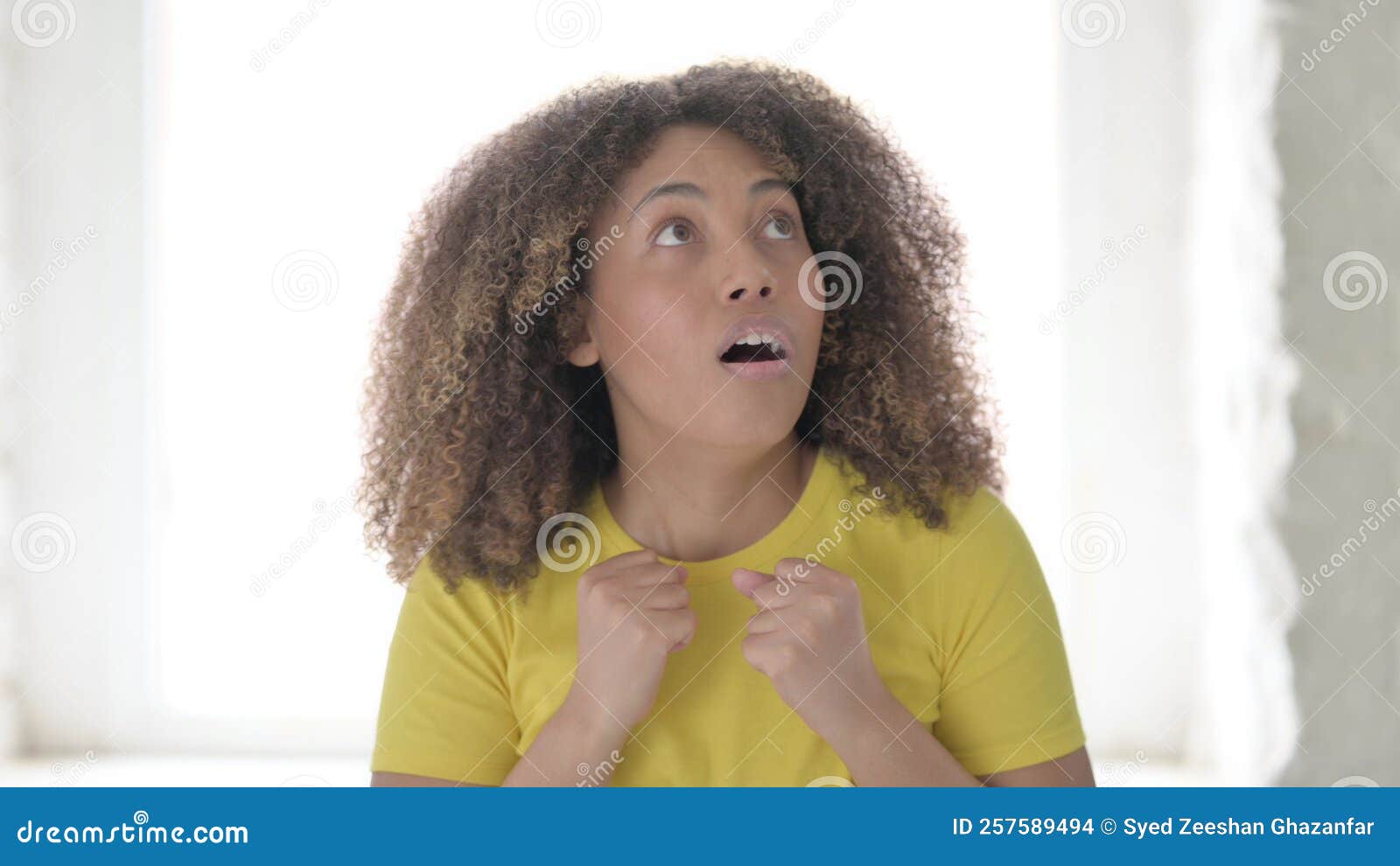 Upset African Woman Feeling Scared Stock Photo - Image of shock ...