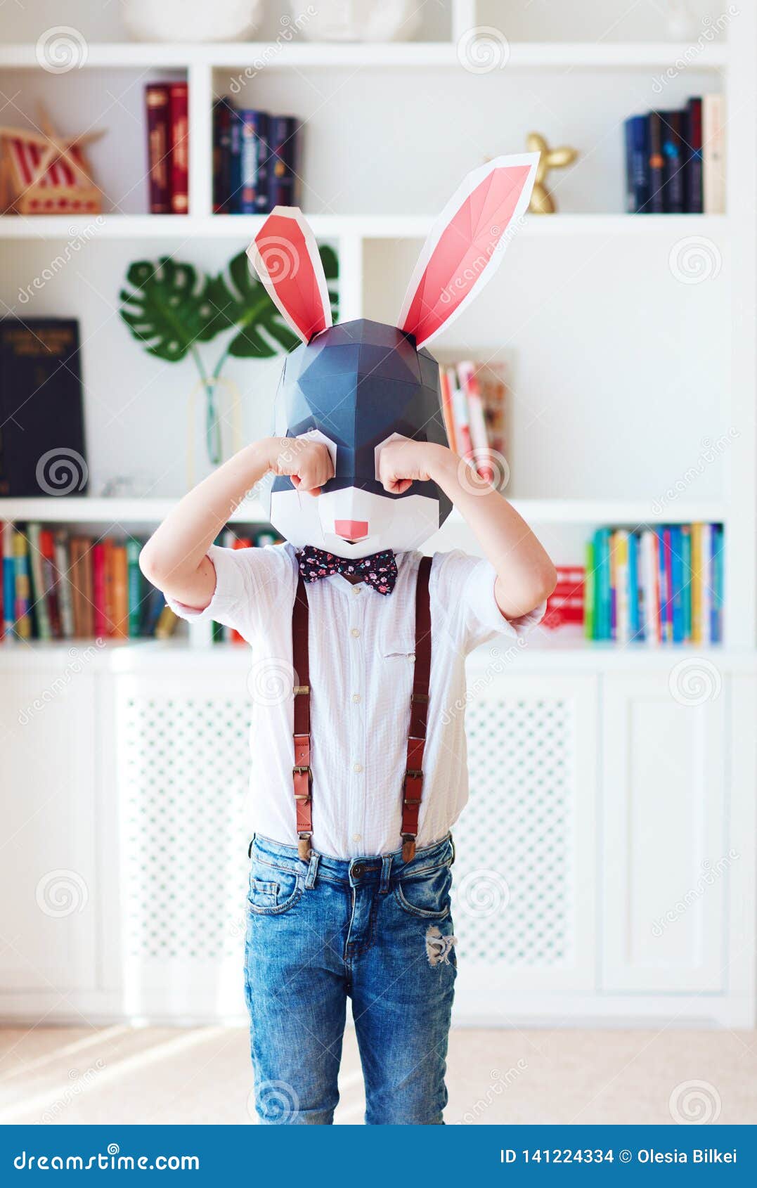 Upset Young Bunny Rabbit Character Crying Alone at Home Stock Photo ...