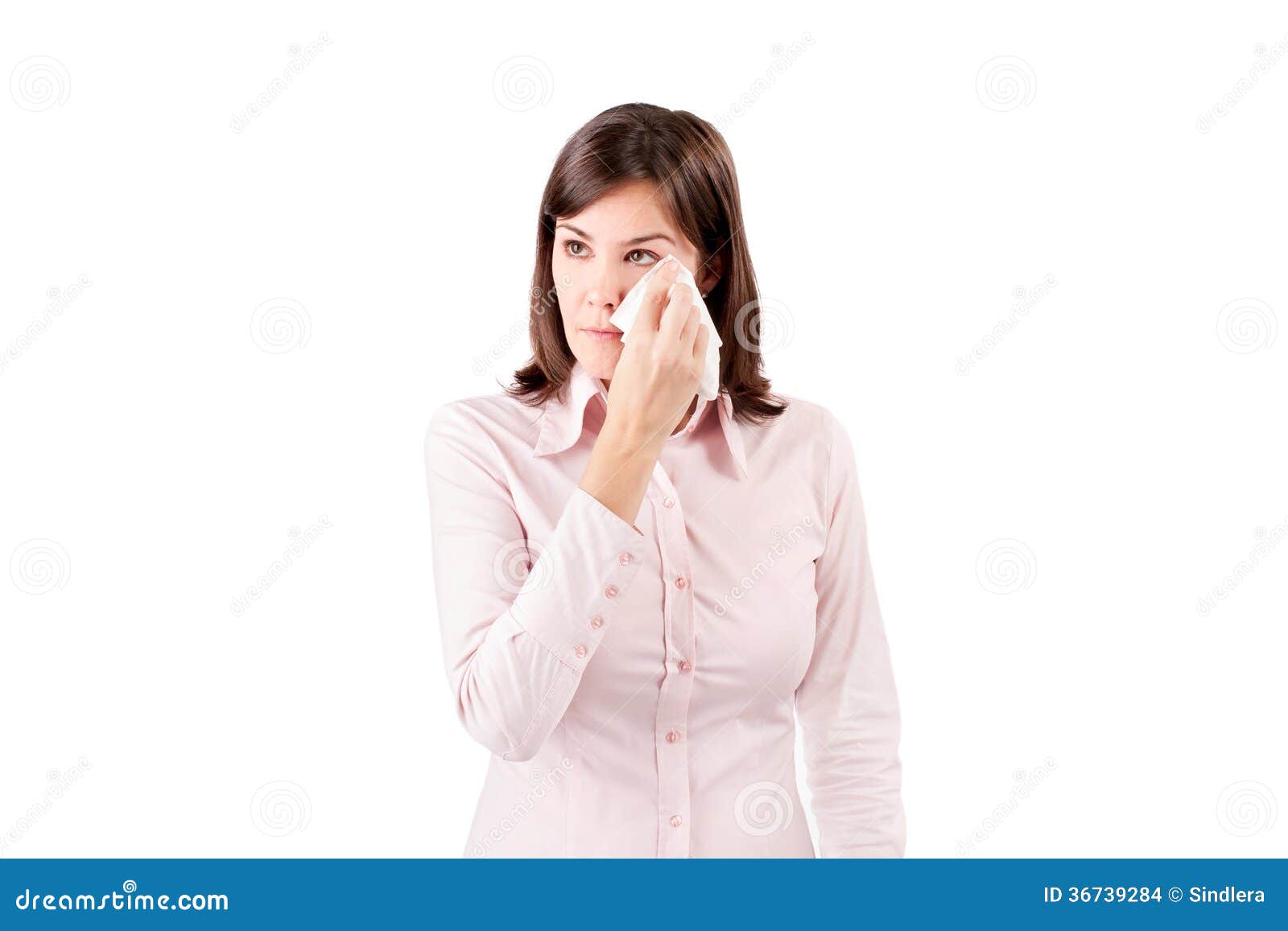 Upset Young Business Woman Crying. Stock Photo - Image of paper ...