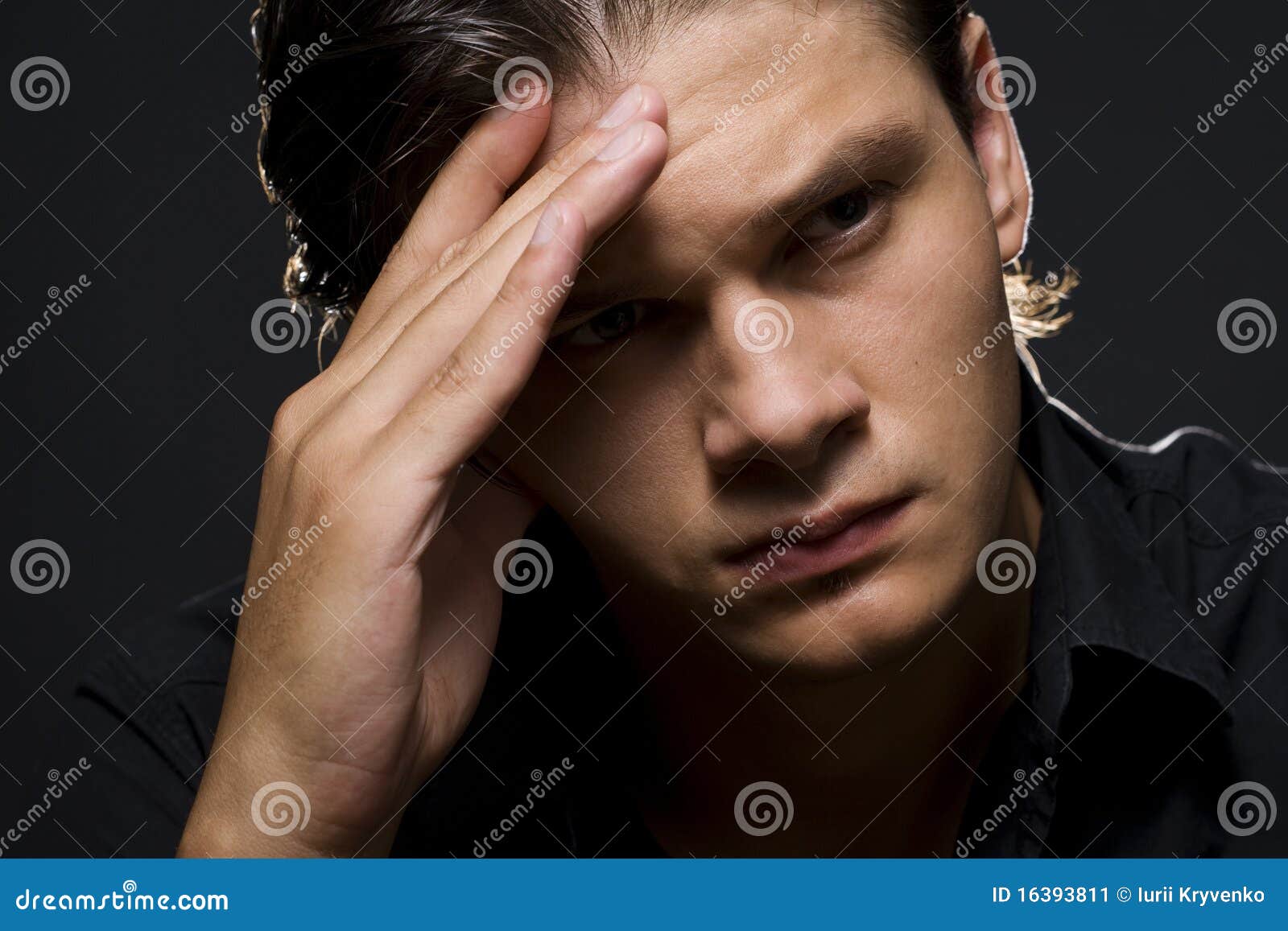 Upset young man stock image. Image of depressed, hold - 16393811