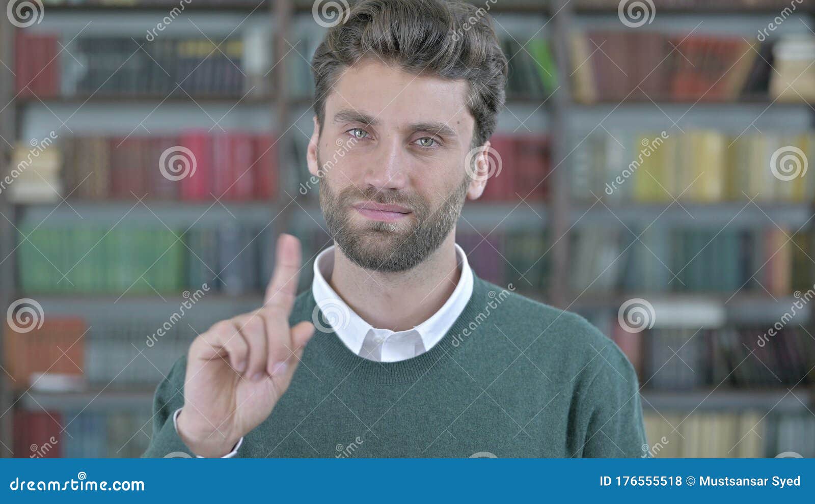 Upset Young Man Saying No with Finger Sign Stock Photo - Image of ...