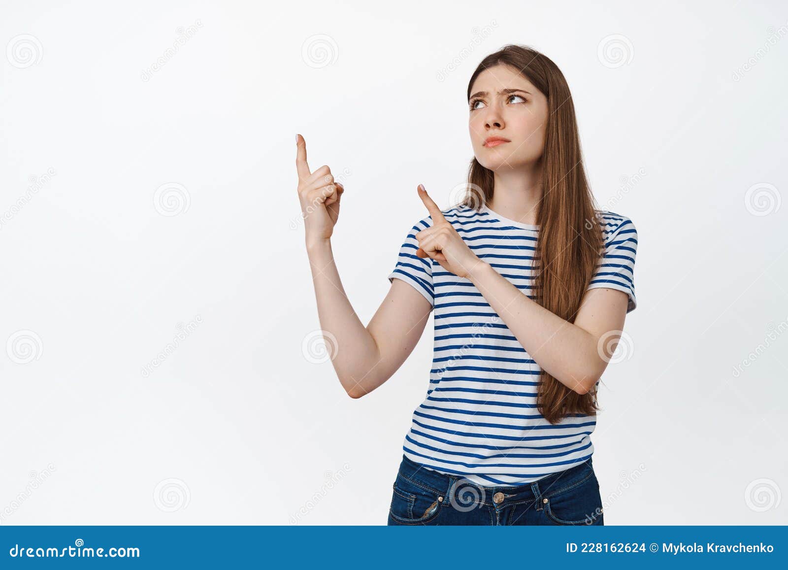 Skeptical And Disappointed Asian Woman Showing Thumbs Down With ...