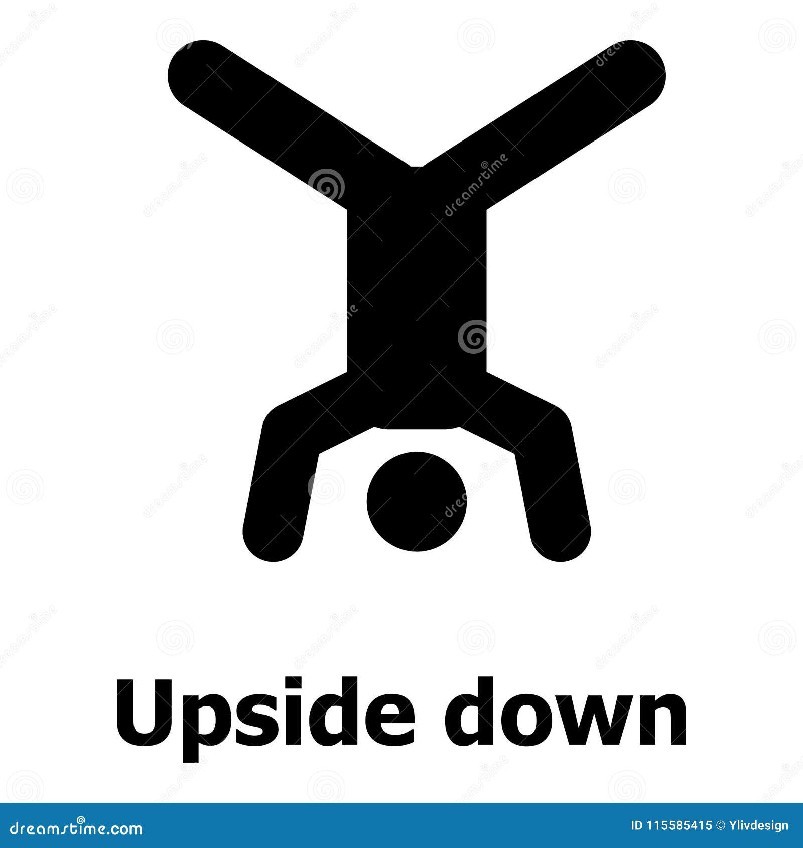 Upside Down Icon, Simple Style Stock Vector - Illustration of amused ...