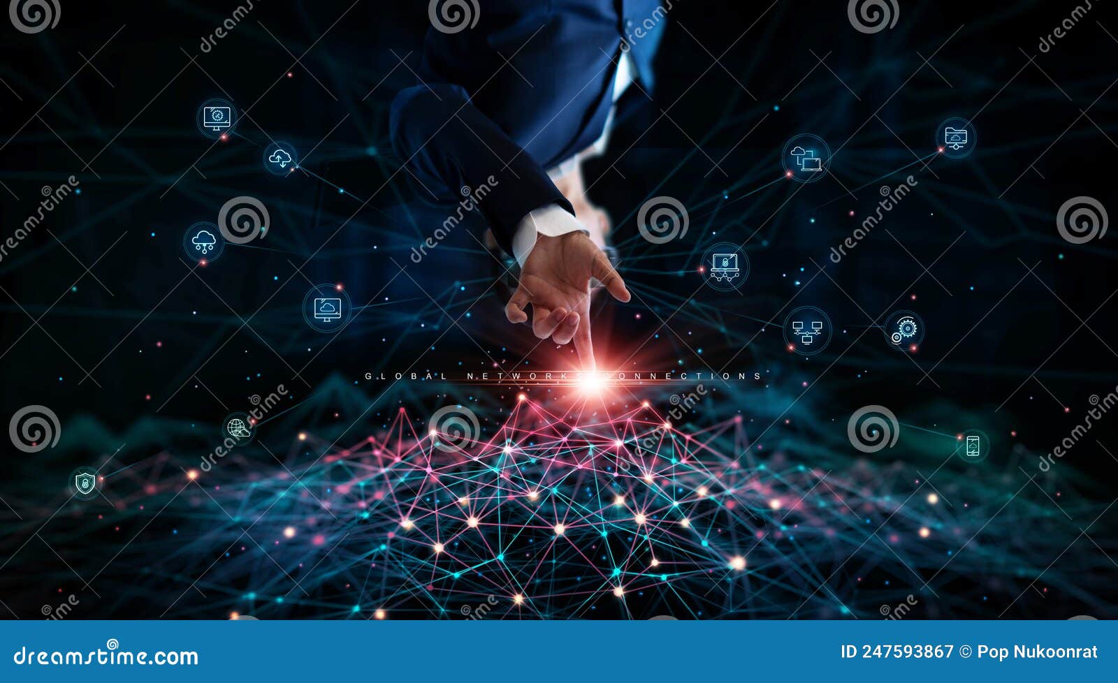 Upside Down Image. Global Communication Structure Networking and Data ...