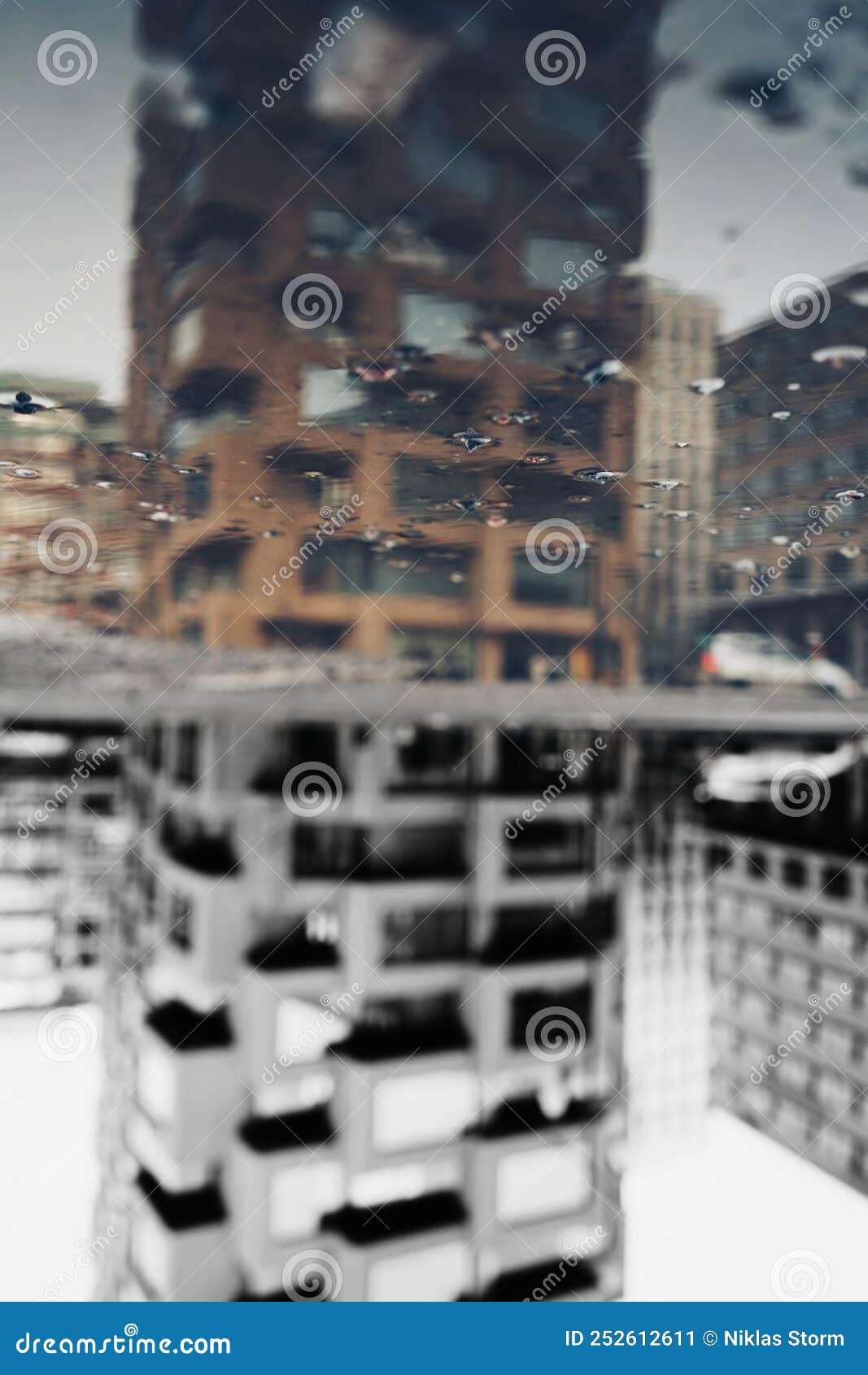 Upside Down Image of Reflection in Puddle Stock Image - Image of ...