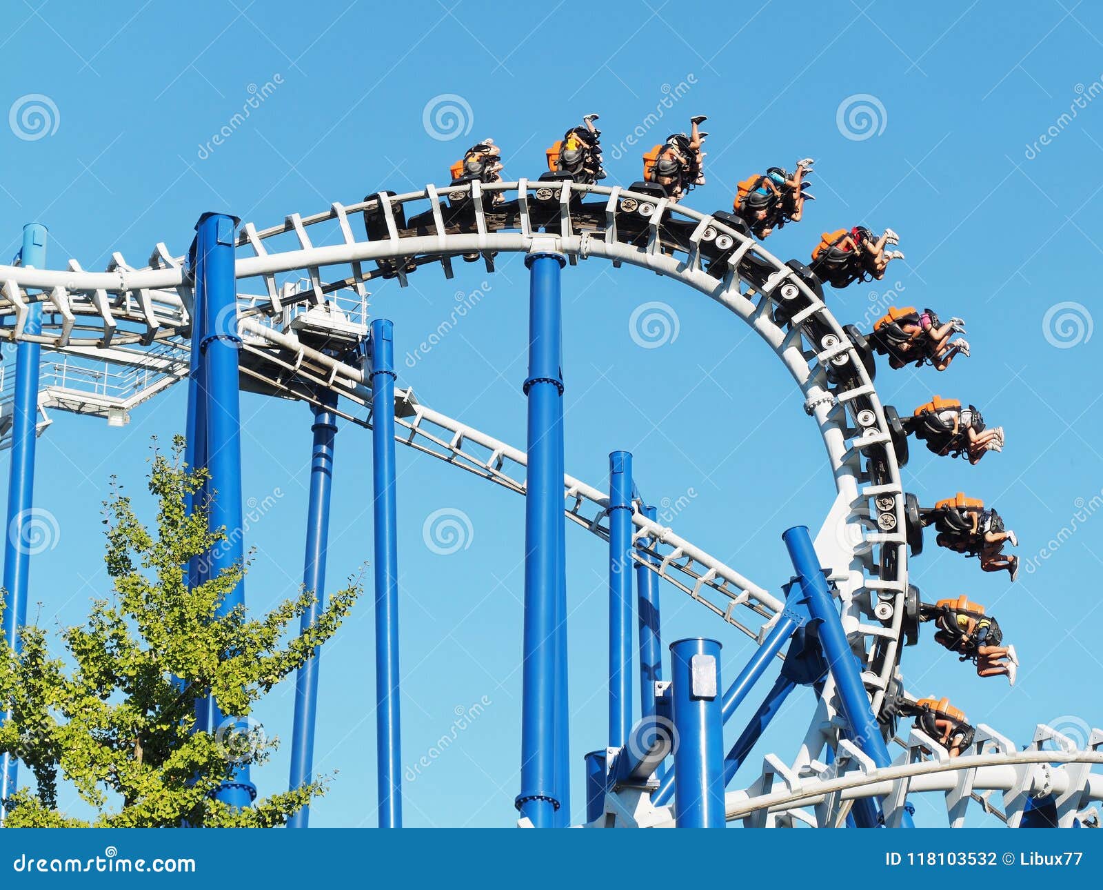 Upside Down Rollercoaster Fun Ride Amusement Park Editorial Photography ...