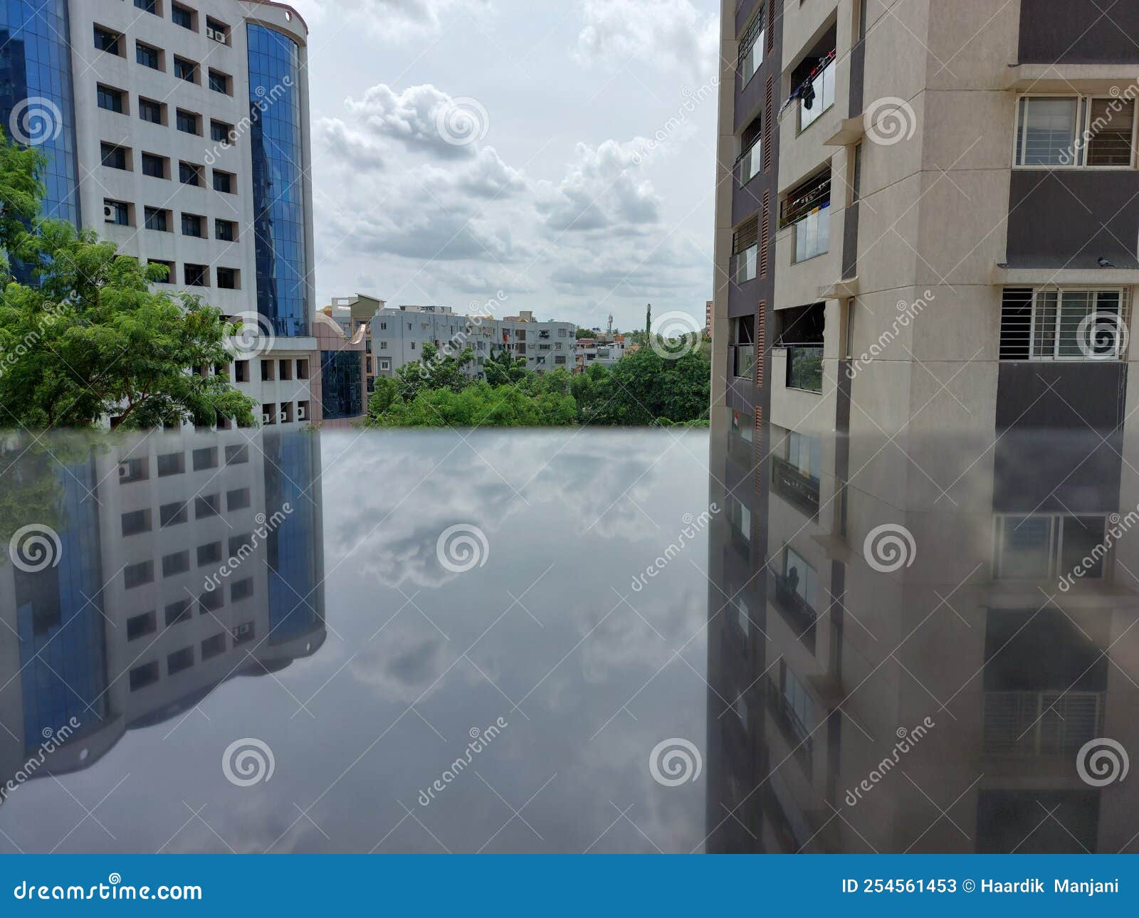 Upside Down View of Sky and Buildings Stock Image - Image of iulding ...