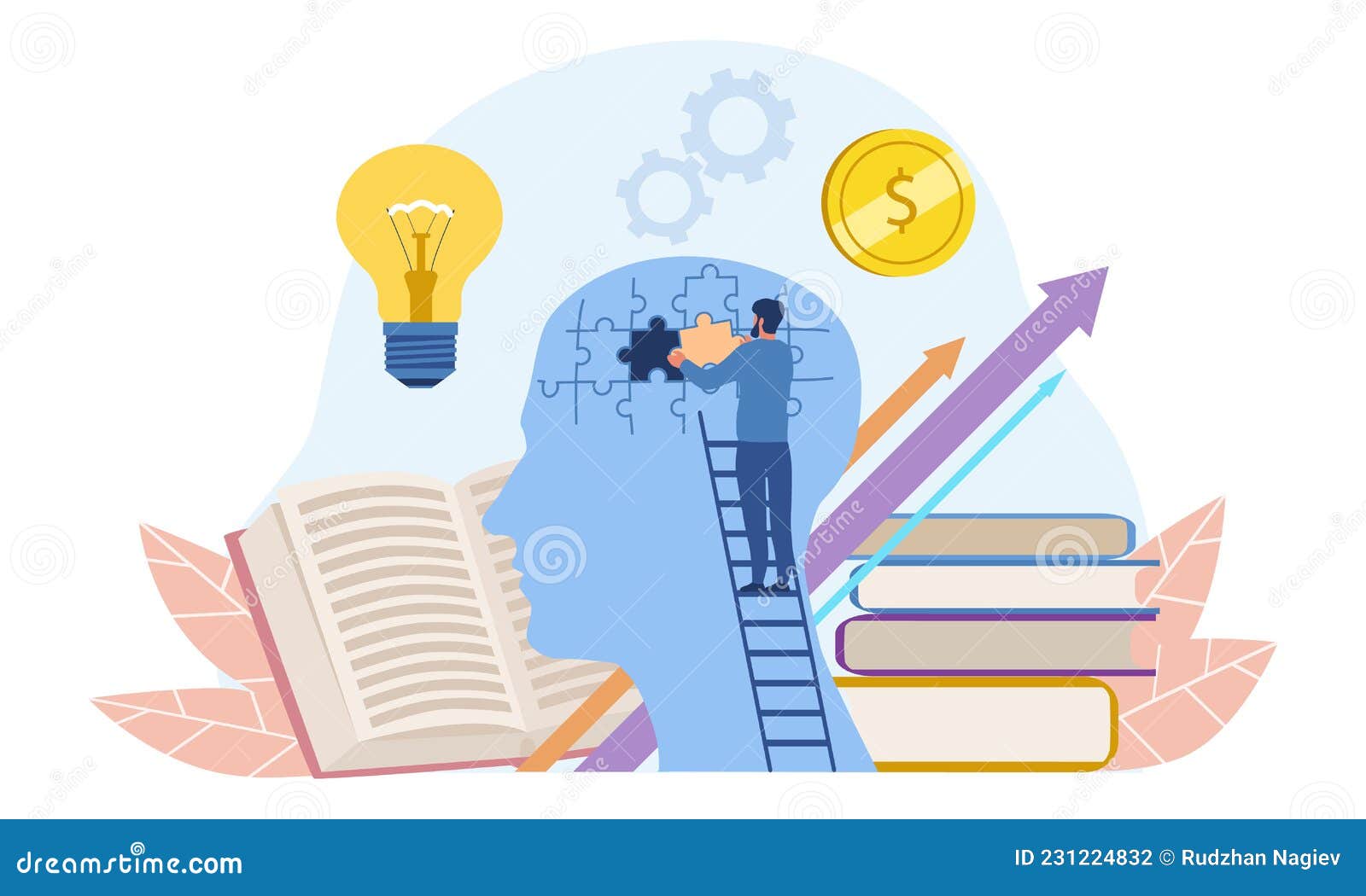 Upskilling Learn As Work Vector Illustration | CartoonDealer.com #222566504