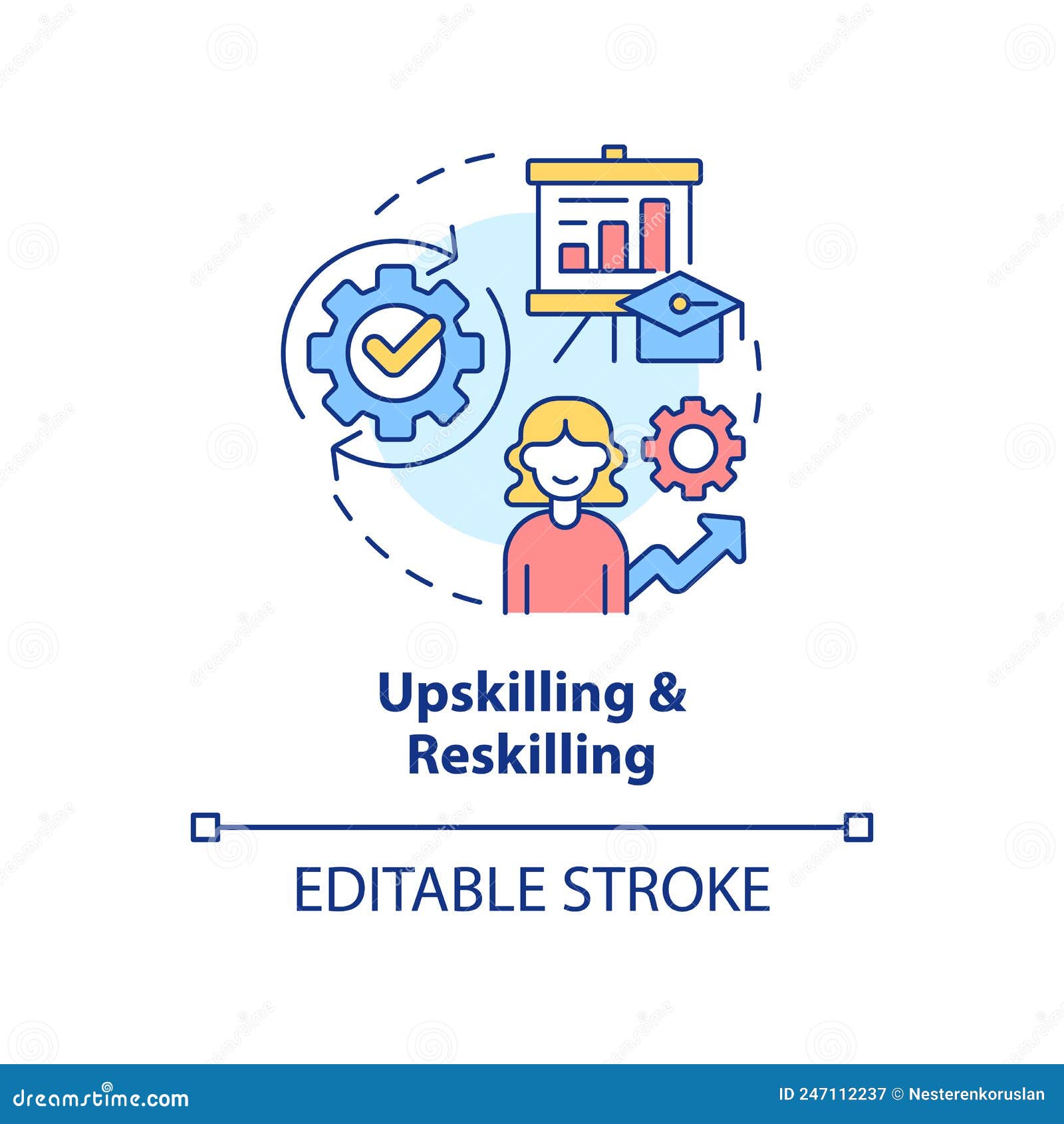 Upskilling and Reskilling Concept Icon Stock Vector - Illustration of ...