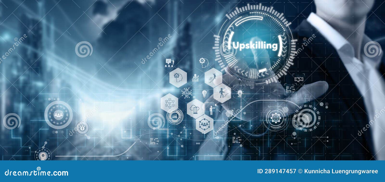 Upskilling Technological Advances Concept. Learning New and Enhanced ...