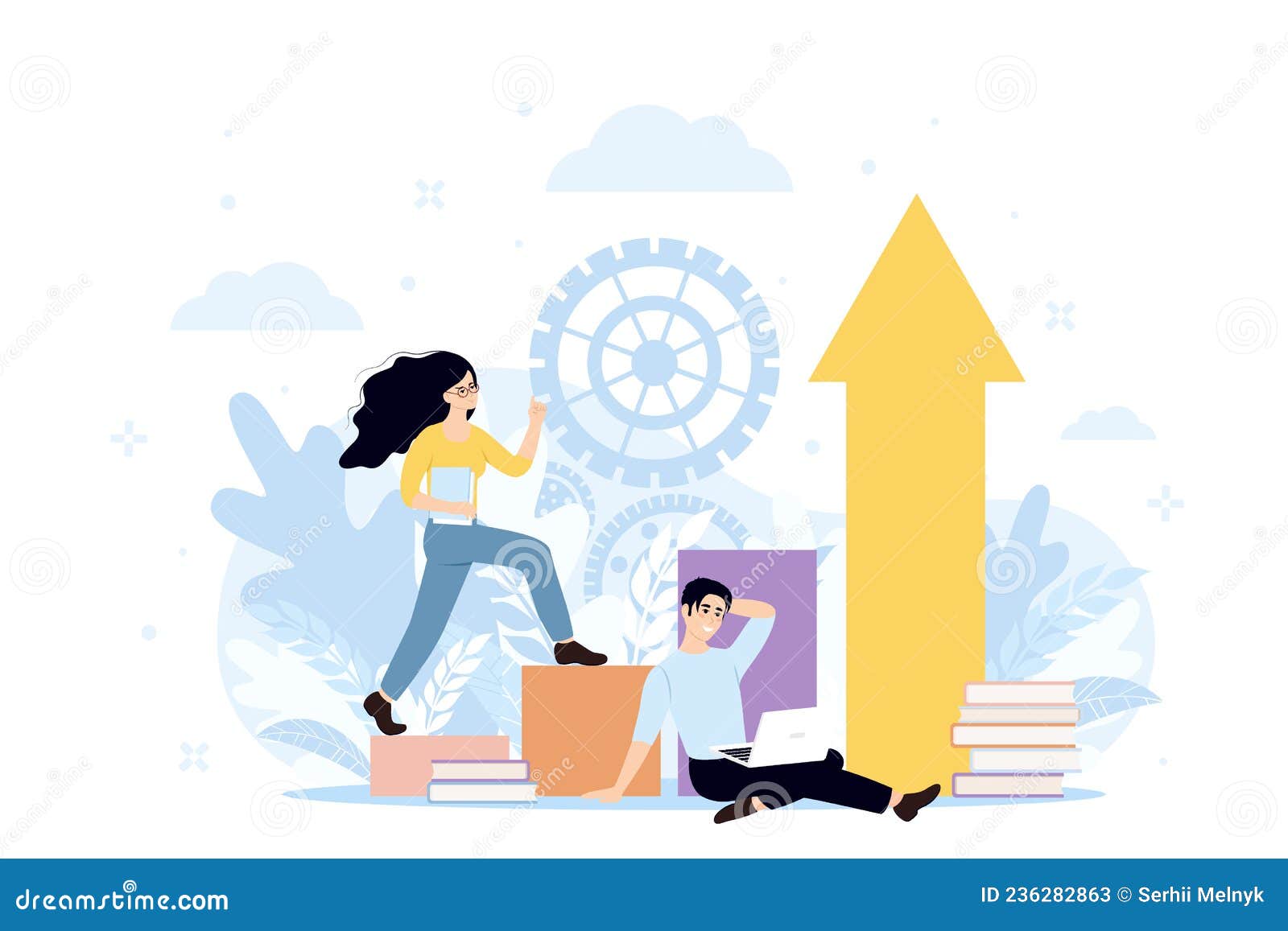 Upskills and Self Development Strategy Stock Vector - Illustration of ...