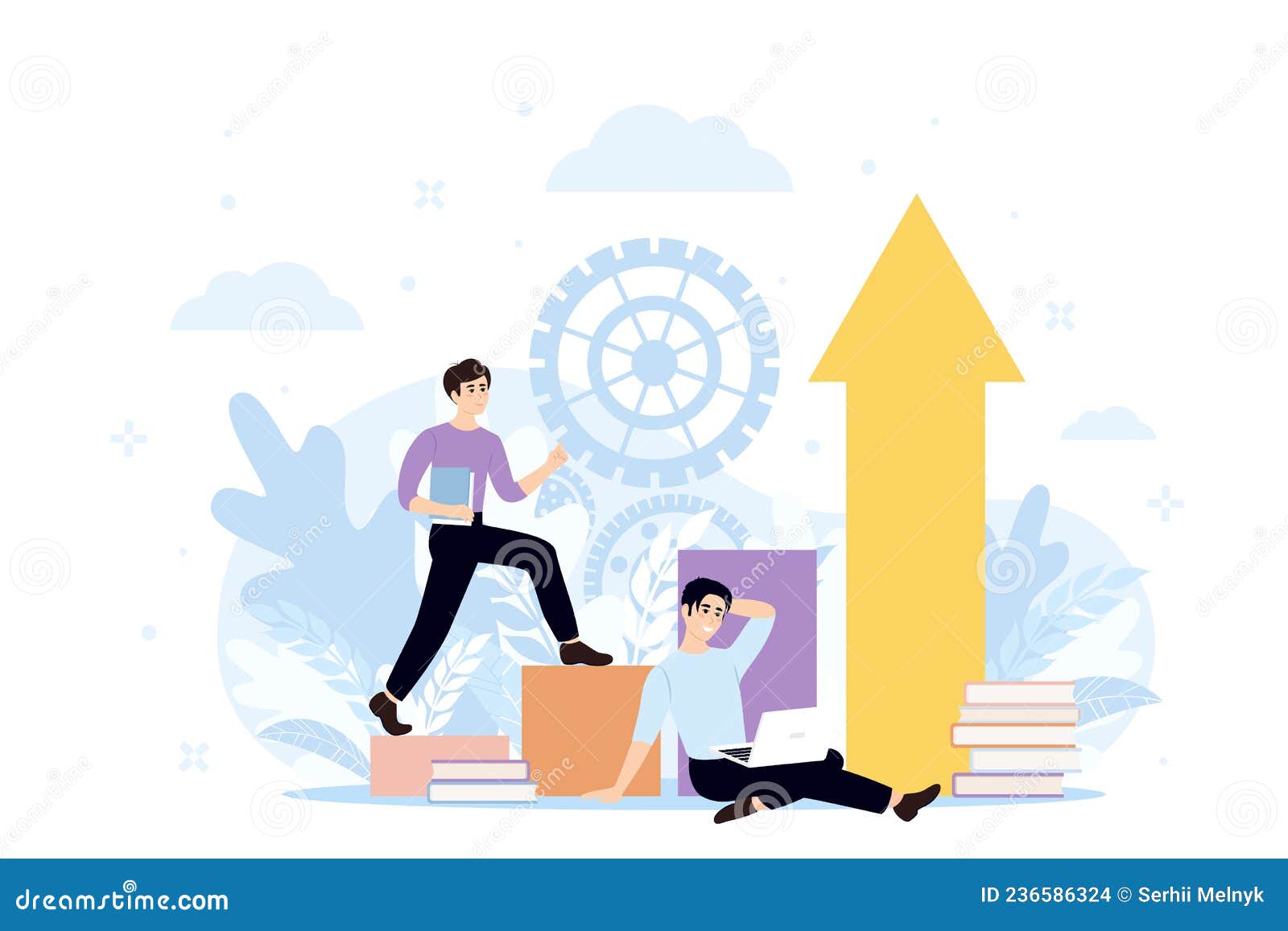 Upskilling Learn As Work Vector Illustration | CartoonDealer.com #222566504