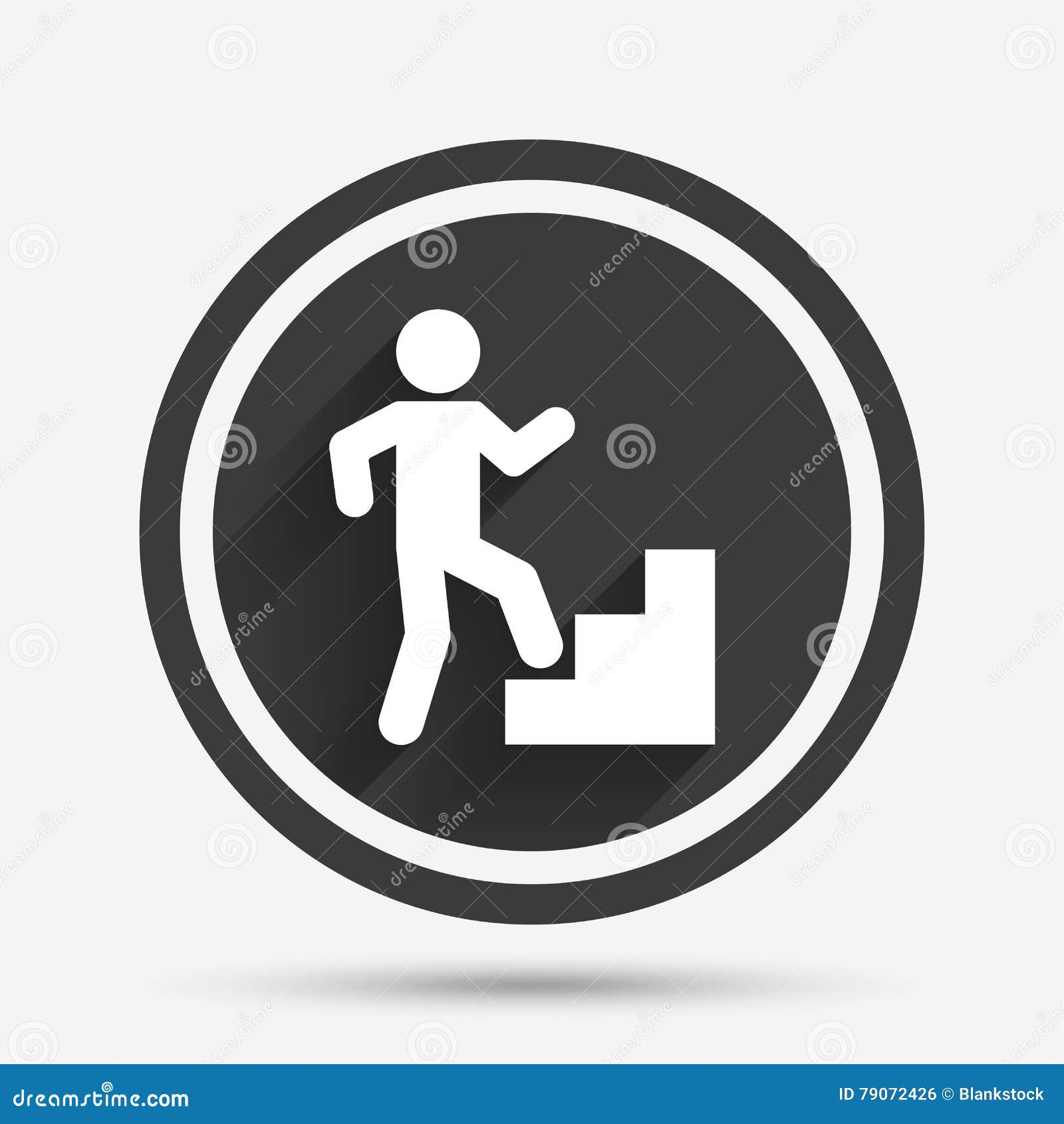 Upstairs Icon. Human Walking on Ladder Sign Stock Vector - Illustration ...