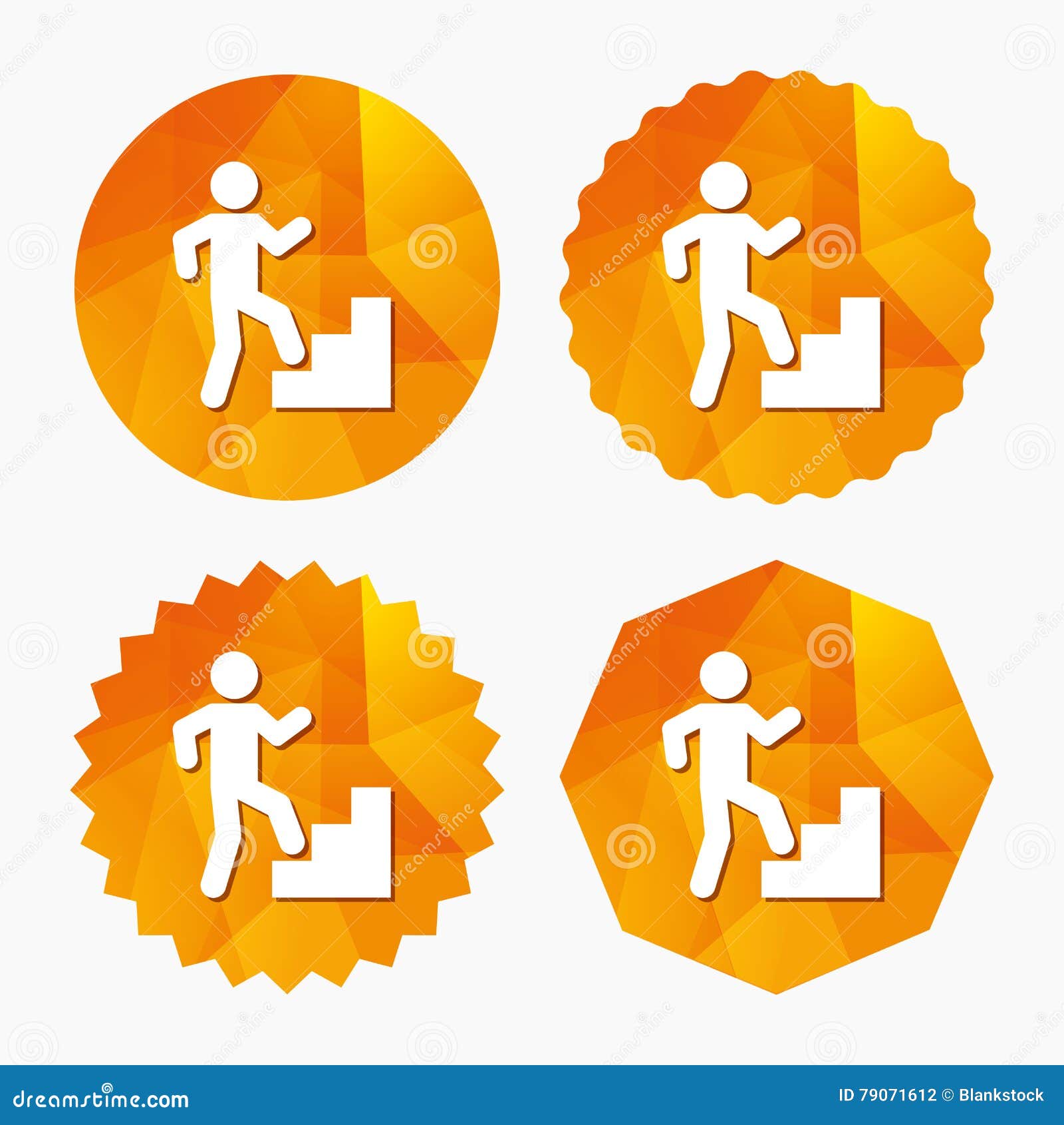 Upstairs Icon. Human Walking on Ladder Sign Stock Vector - Illustration ...