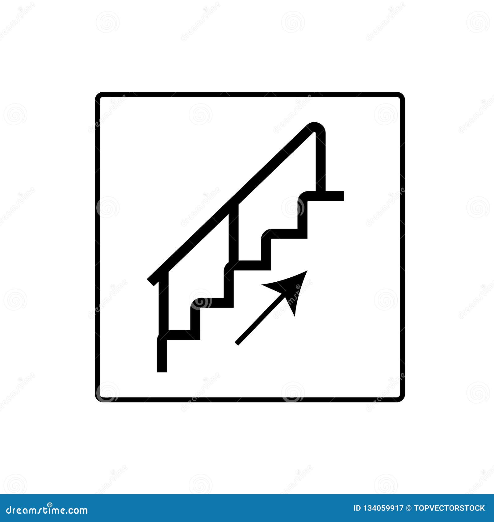 Upstairs Sign Icon Vector Isolated on White Background, Upstairs Sign ...