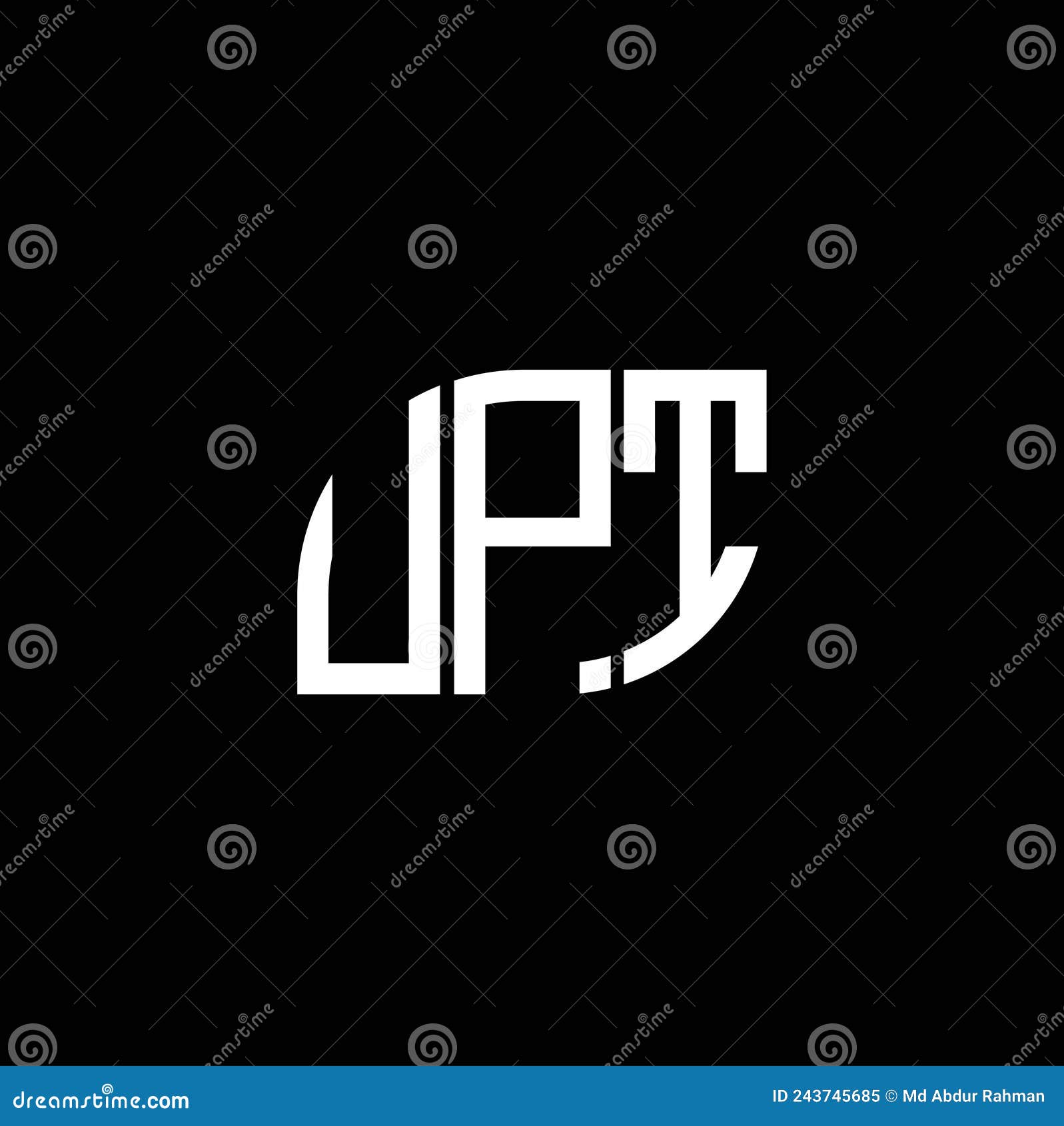 UPT Letter Logo Design on Black Background. UPT Creative Initials ...