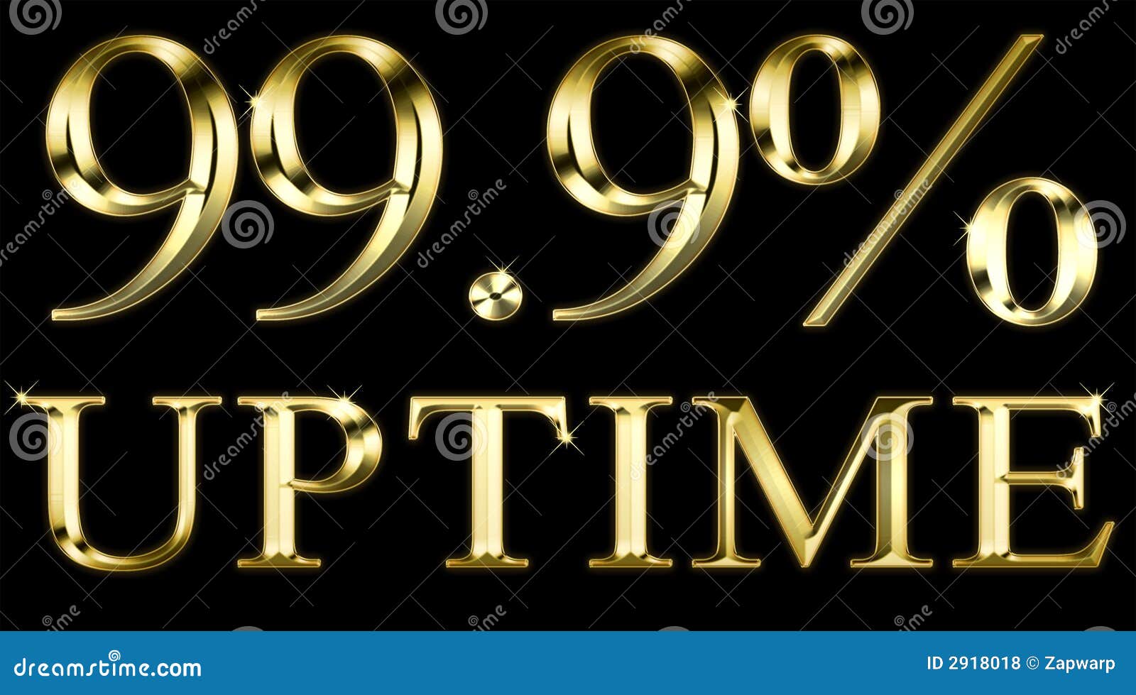 Uptime 99 Percenten Op Zwarte Stock Illustratie - Illustration of ...