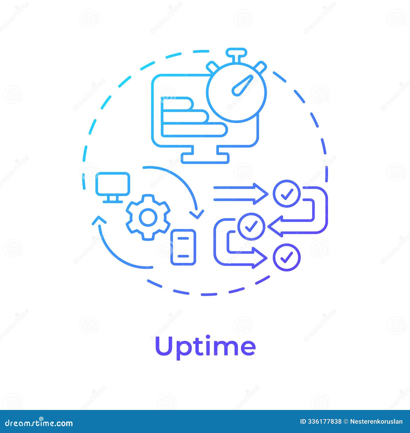 Uptime Blue Gradient Concept Icon Stock Illustration - Illustration of ...