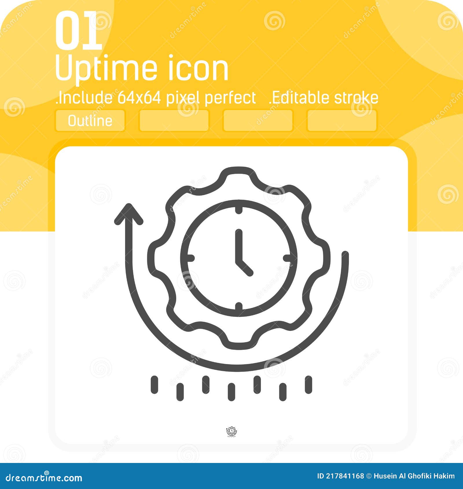 Uptime Outline Icon. Simple Linear Element Illustration. Isolated Line ...
