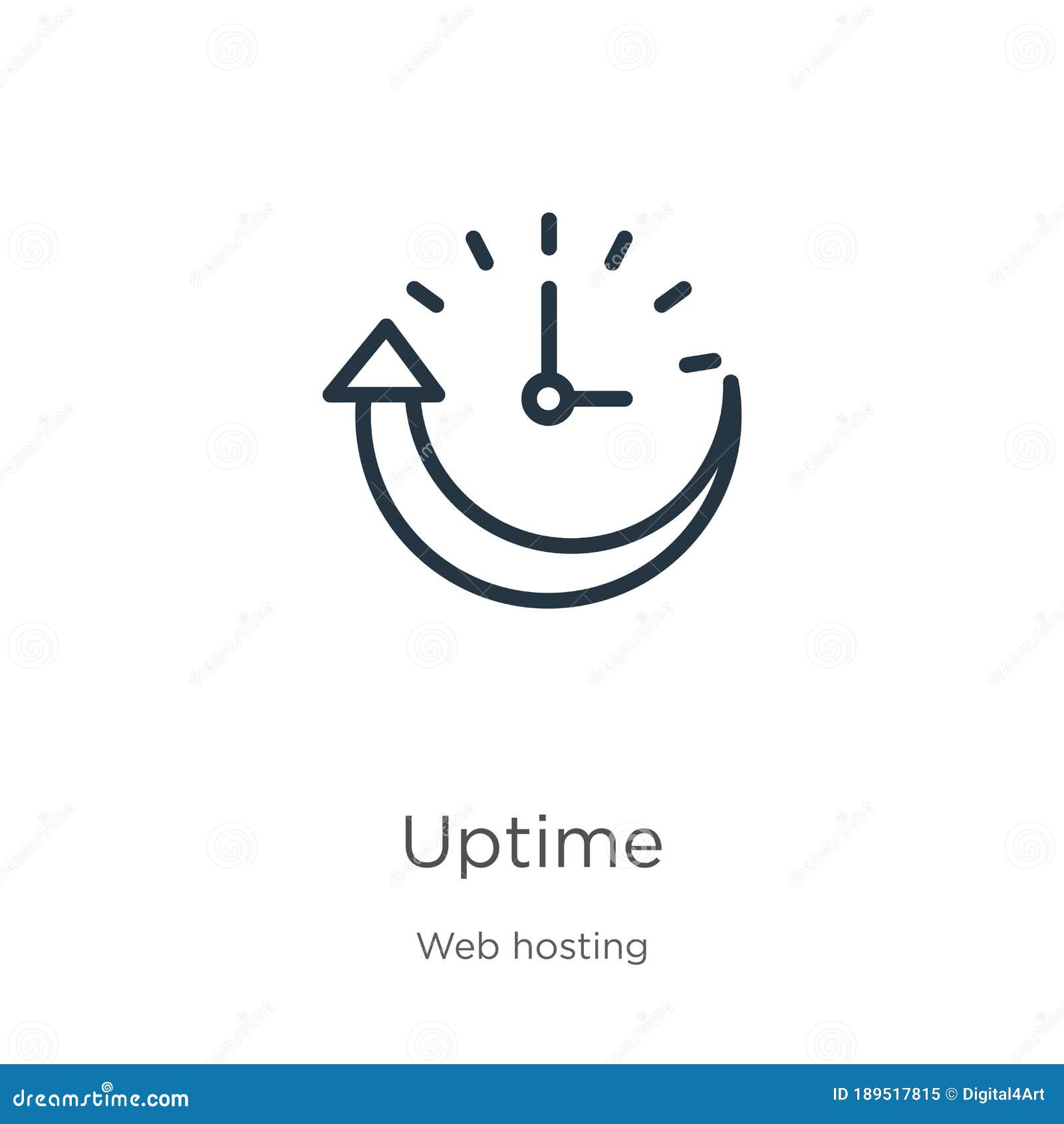 Uptime Icon. Thin Linear Uptime Outline Icon Isolated on White ...